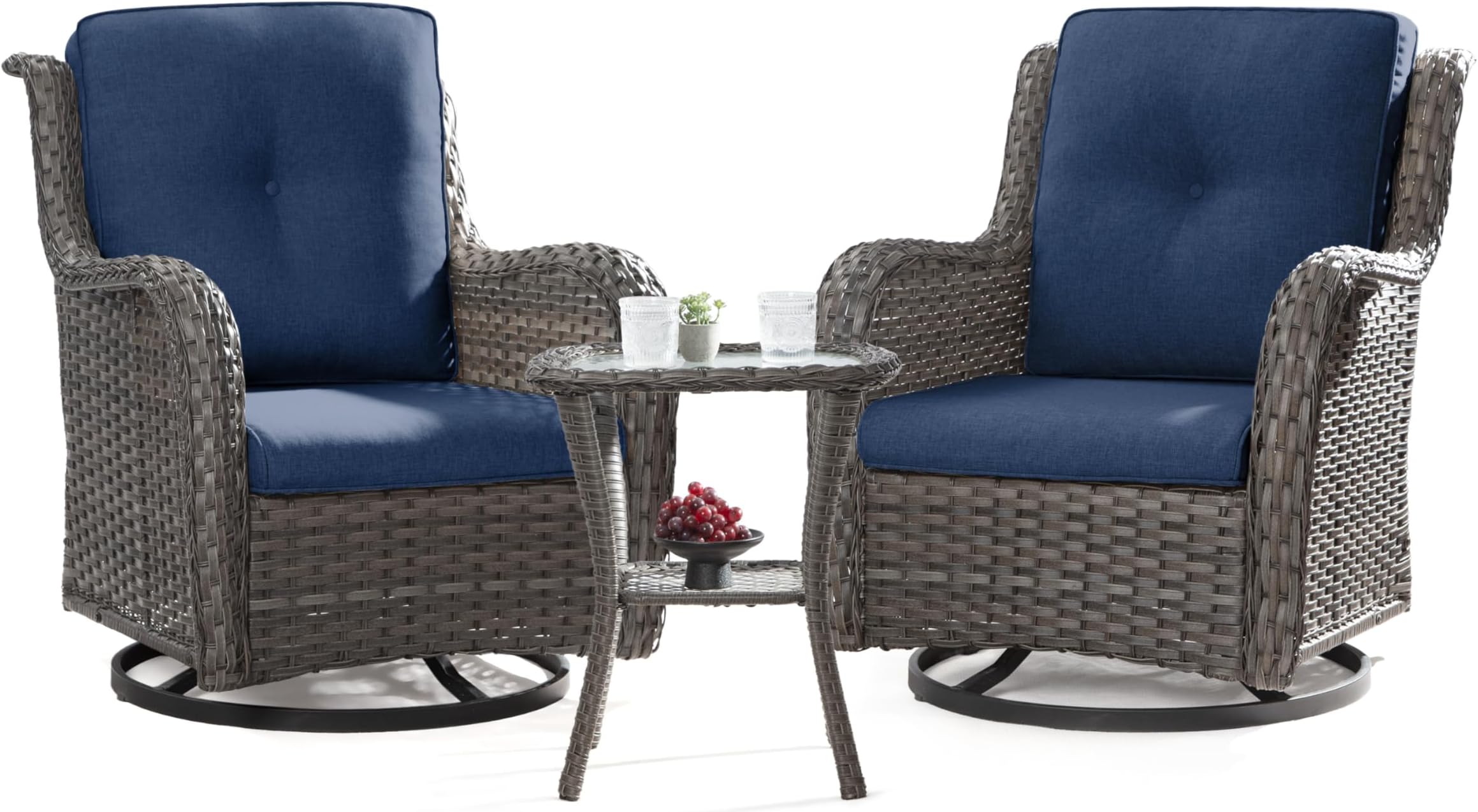 Amazon.com: Joyside Outdoor Swivel Rocker Patio Chair Set of 4 and 2 ...