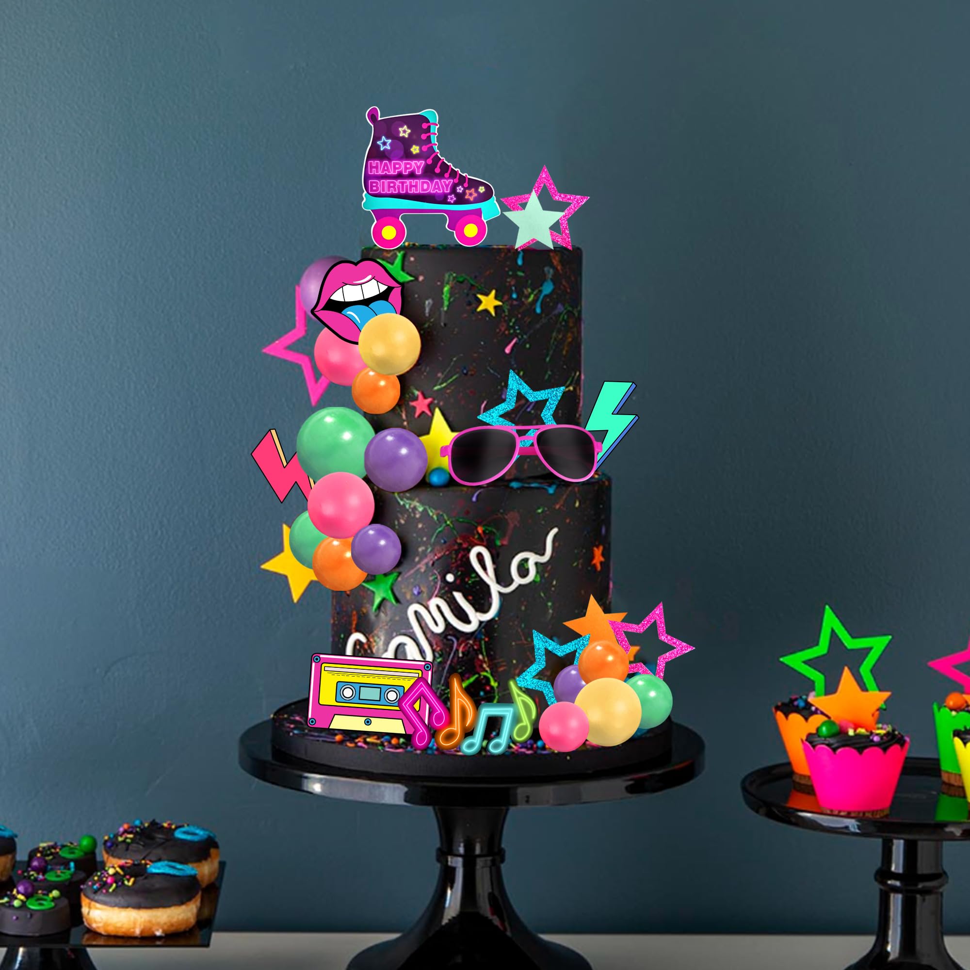 Snapklik.com : 30 PCS 80s 90s Cake Toppers Retro Hip Hop Cake ...
