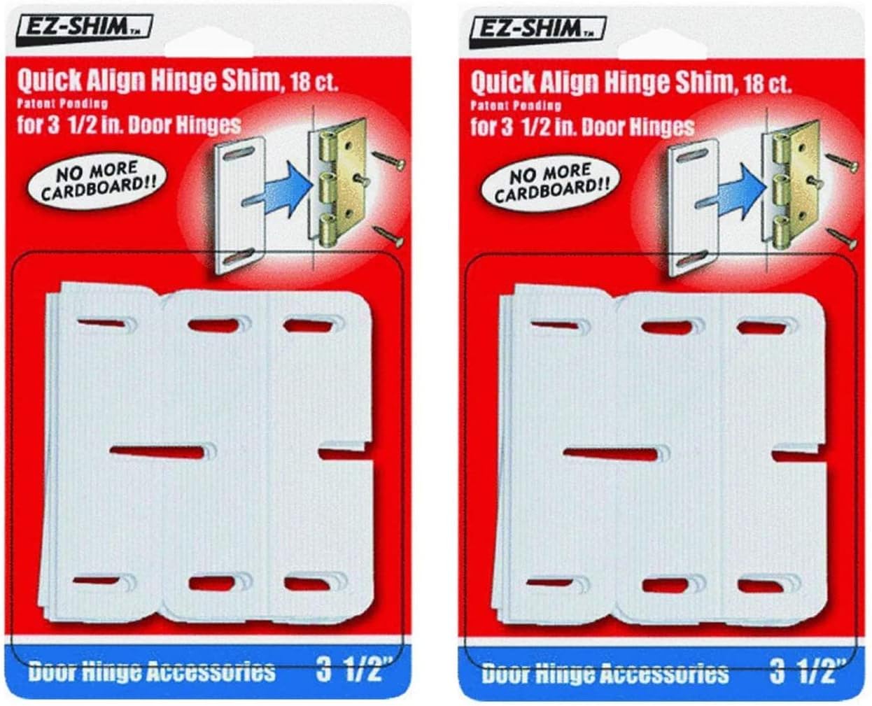 E-Z Shim EZ HS350BP 3.5" Hinge Shim, 18 count, Pack of 1, White - Door ...