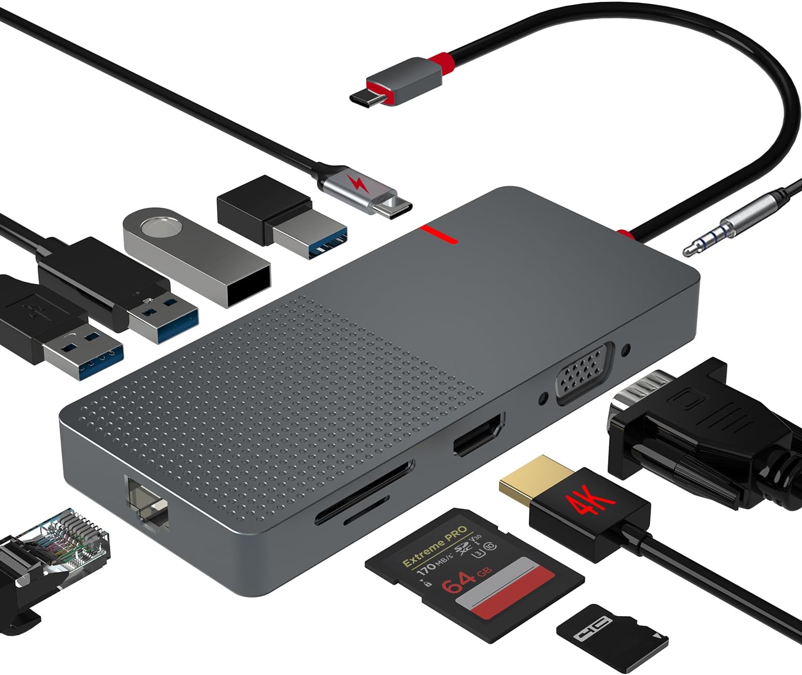 Amazon.com: USB C Docking Station, HDMI to USB C Adapter for Monitor ...