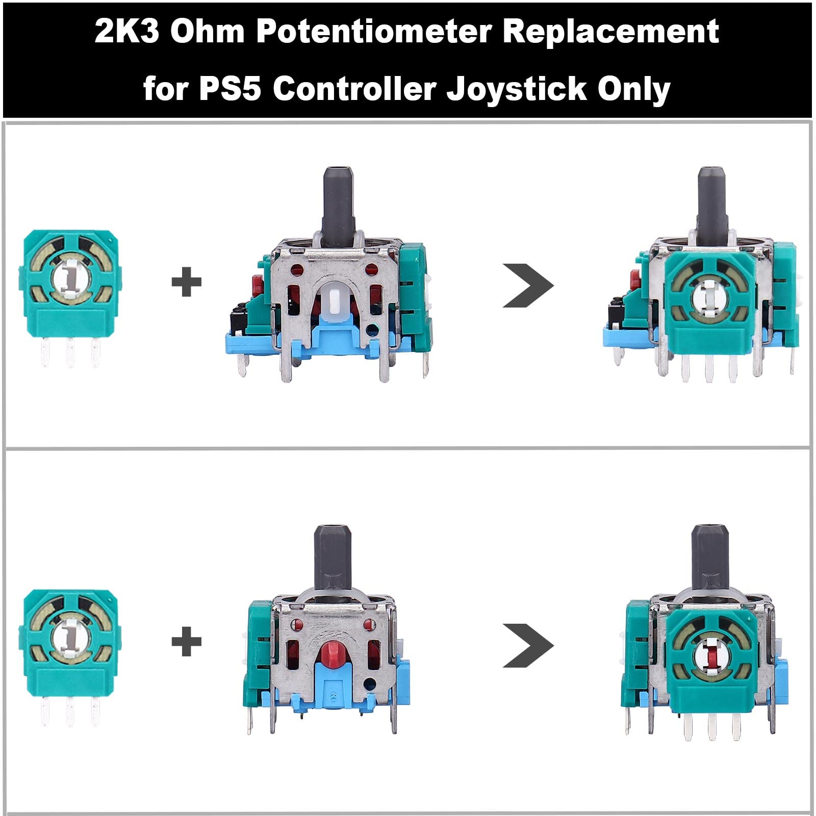 Snapklik.com : IKPEK 20pcs 2K3 Ohm Potentiometer Replacement For PS5 ...