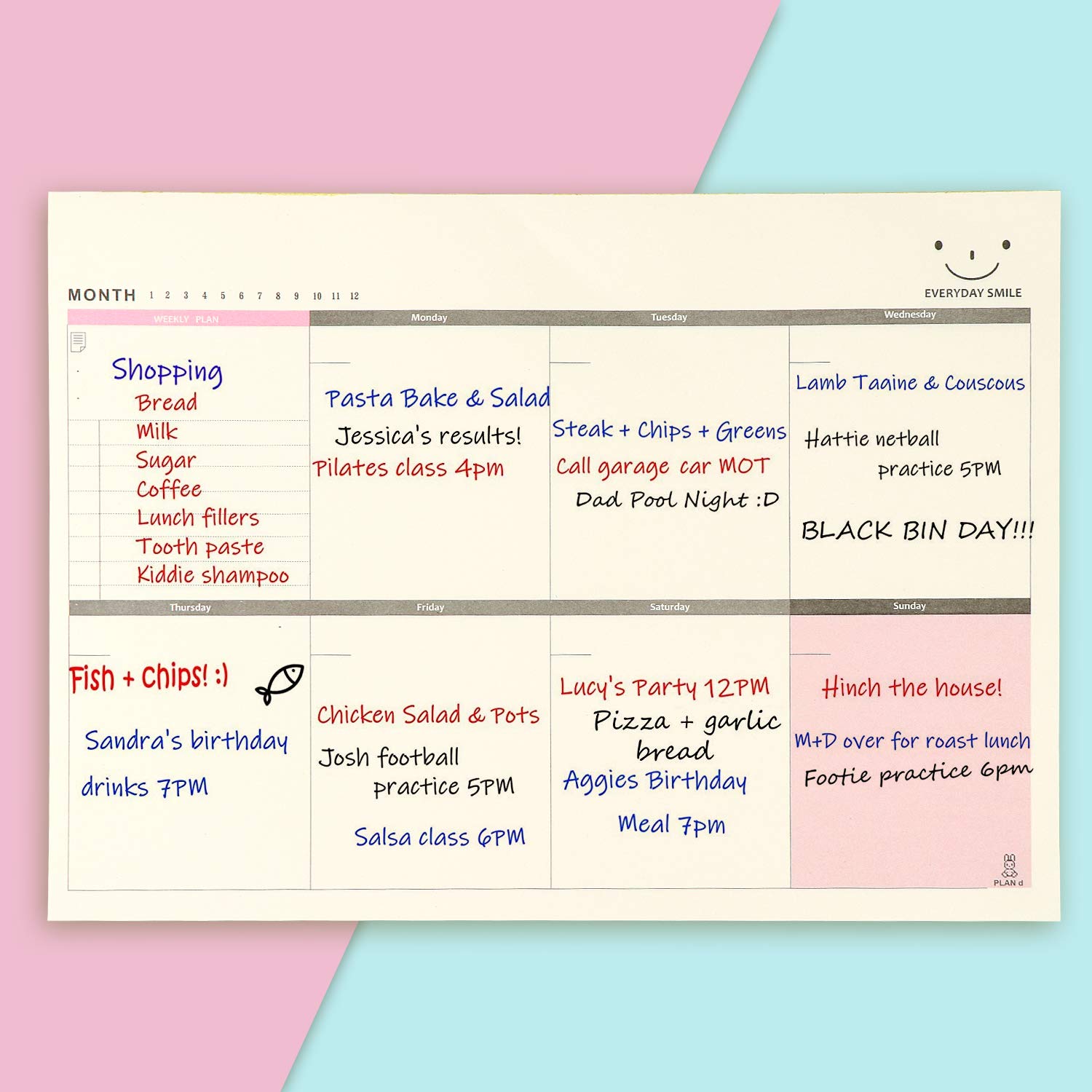 Buy Meetory A4 Weekly Planner Notepad, 60 Sheets Planner Desktop Pad ...