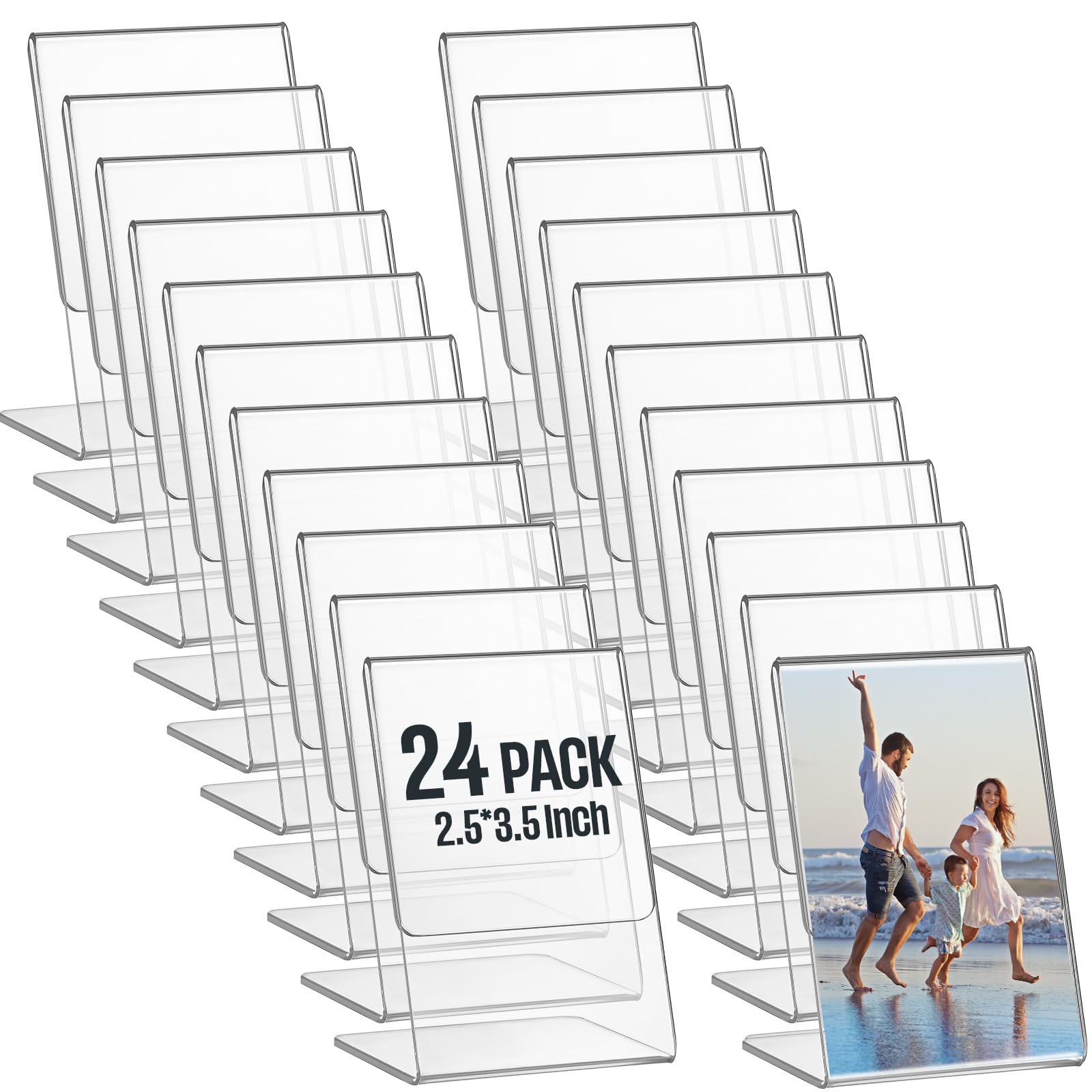 Amazon.com : Menkxi 24 Pcs 2.5 x 3.5 Inch Acrylic Photo Frame L Shape ...