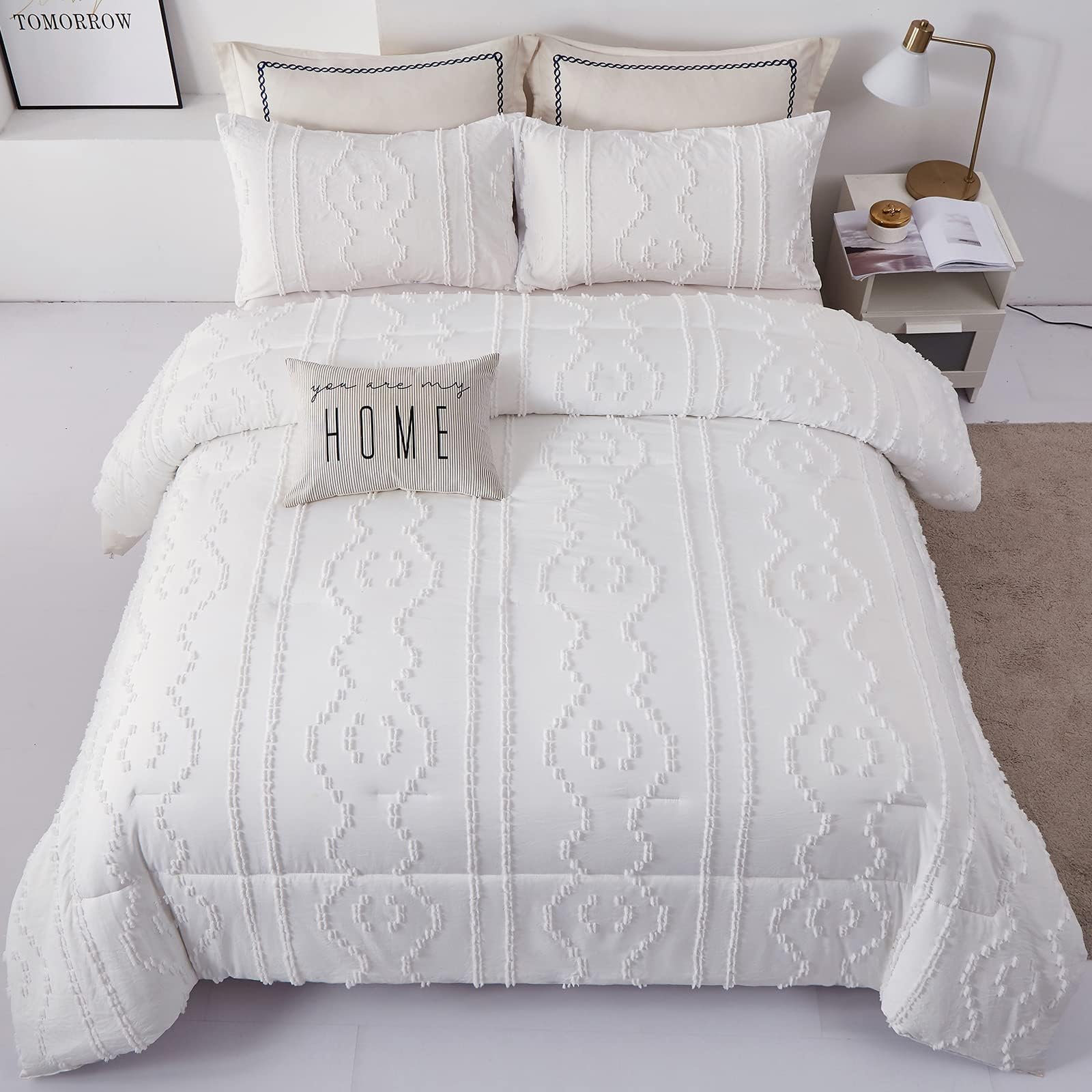 Amazon.com: 7 Pieces Tufted Bed in a Bag King Comforter Set with Sheets ...