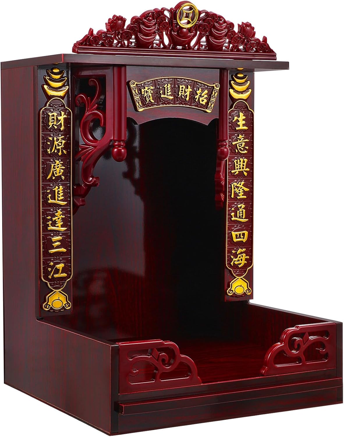 Amazon.com : NOLITOY Buddha Shelf Pet Ashes House Wood Buddhist Statue ...