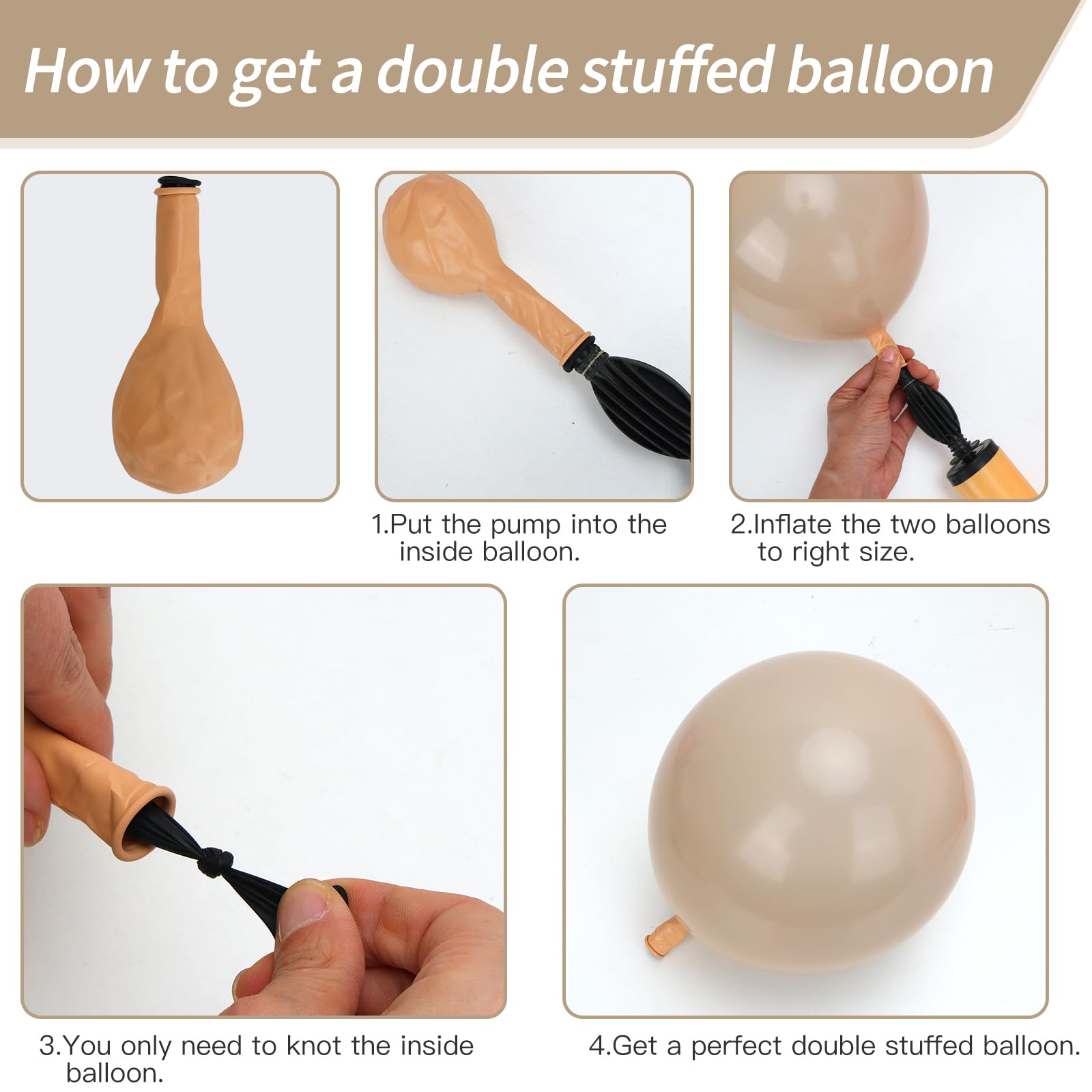 Snapklik.com : RUBFAC 55pcs Double Stuffed Beige Boho Balloons ...