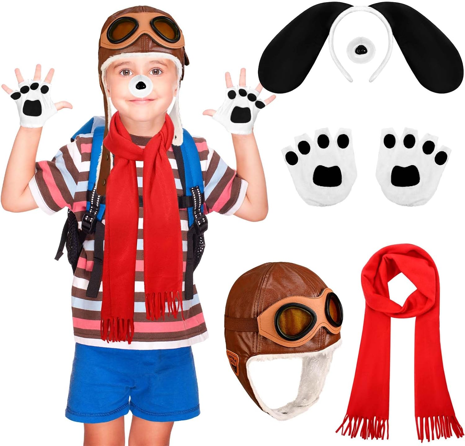 Amazon.com: JcHrmers 5 Pcs Halloween Puppy Aviator Costume Accessories ...