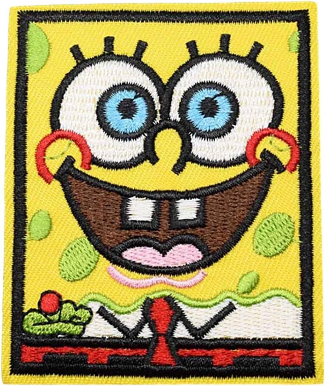 Amazon.com: Sponge Cartoon Face Squarepants Embroidered 3" Tall Iron on ...