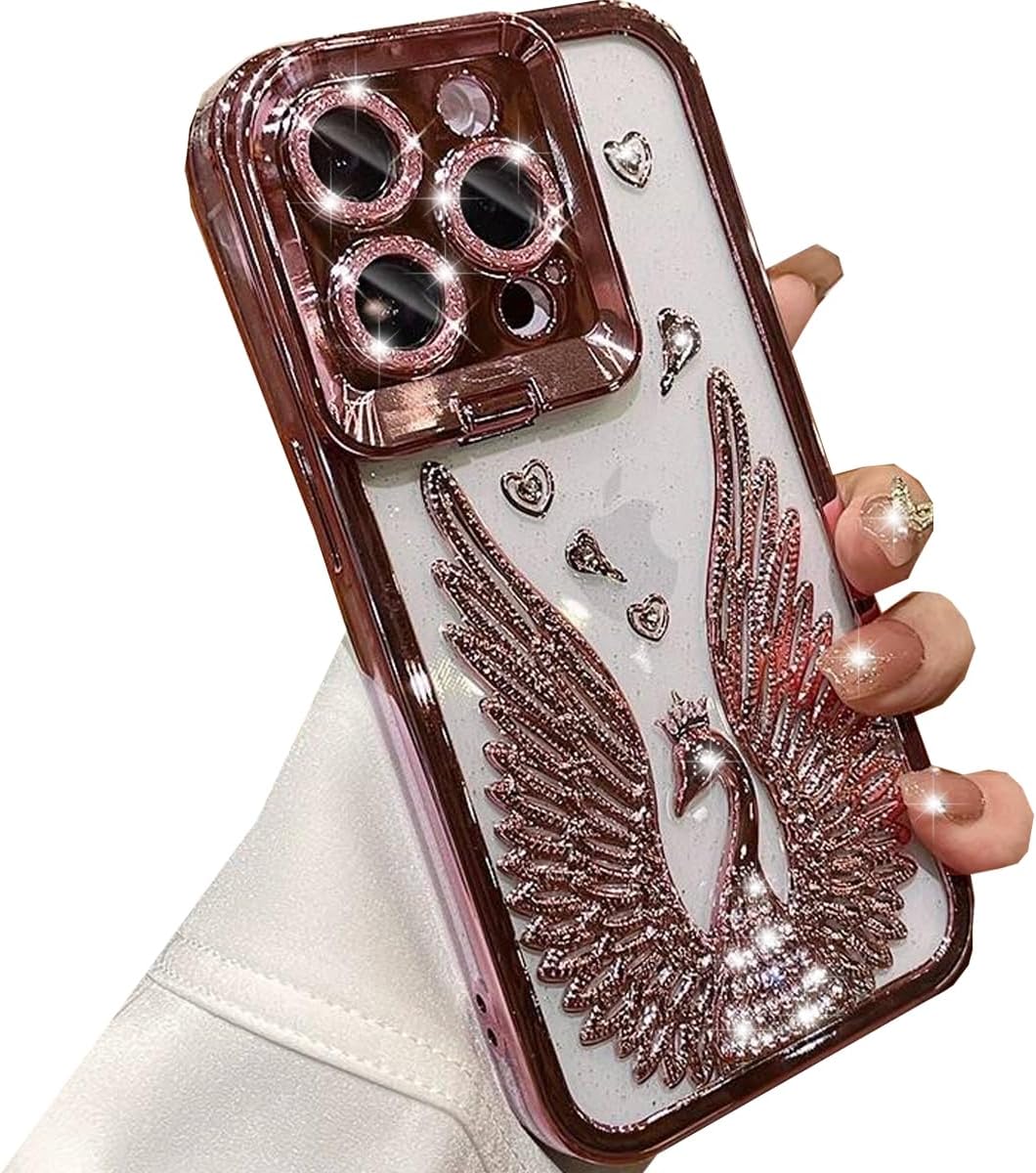 Amazon.com: Changjia Clear Glitter Case for iPhone 15 Pro Max, Cute 3D ...