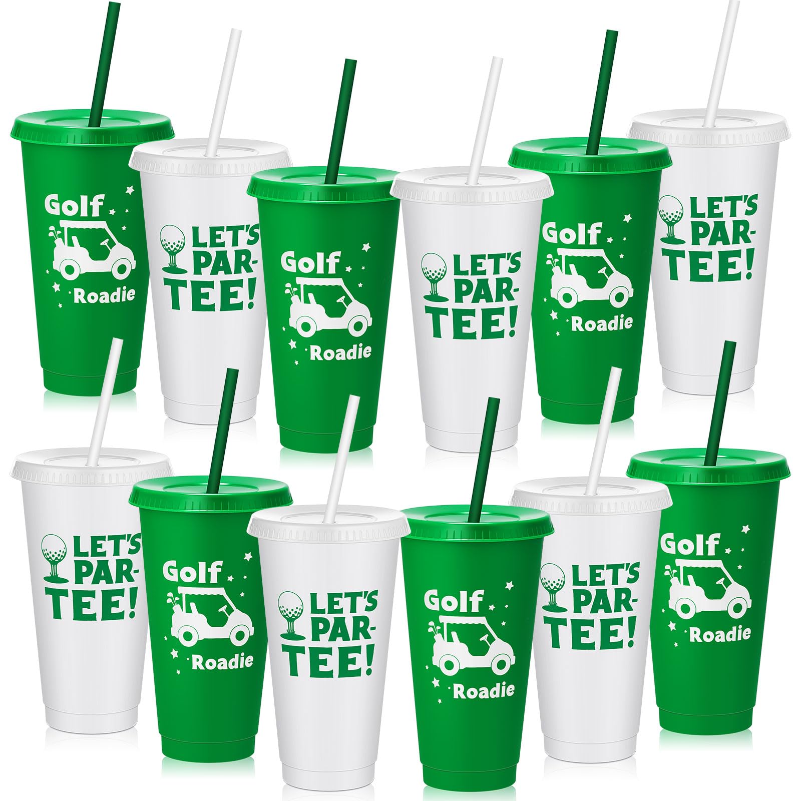 Amazon.com | Uiifan 12 Pcs Plastic Golf Cups 24oz Reusable Golf Tumbler ...