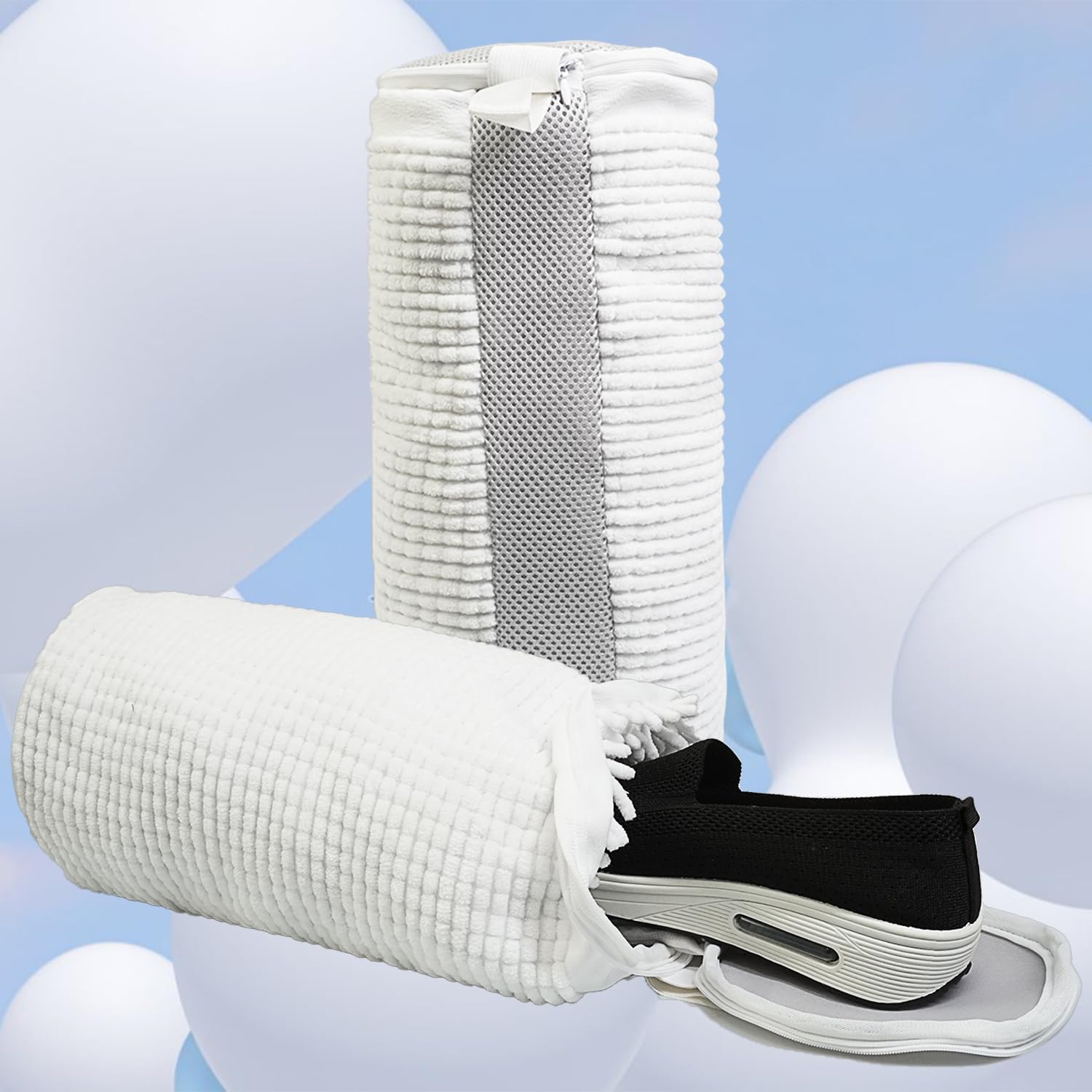 Amazon.com: S-SNAIL-OO 2/4 Pcs Shoes Washing Machine Bag, 15x6.3IN Mesh ...