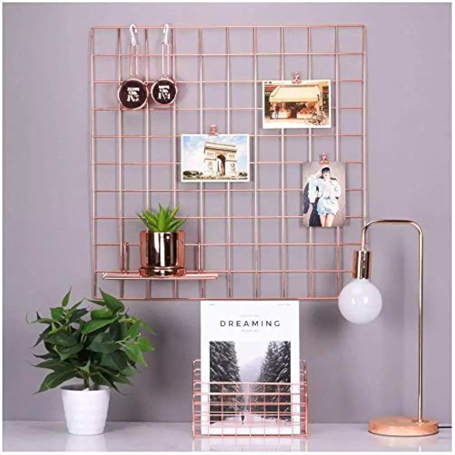 PIKIFY DIY Steel Grid Photo Frame for Wall [40 * 40 CM] Clip Holder ...