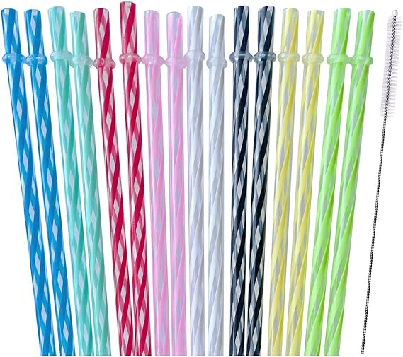 Amazon.com: 25pcs BPA Free Reusable Straws with a brush, 9" Long Hard ...