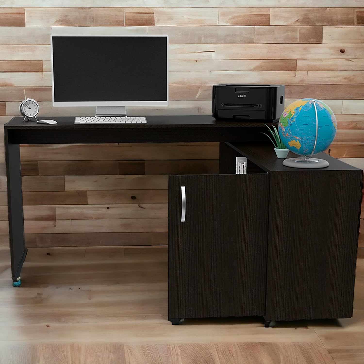 Amazon.com: HyorecyTech Modern L-Shaped Computer Desk with Drawers ...