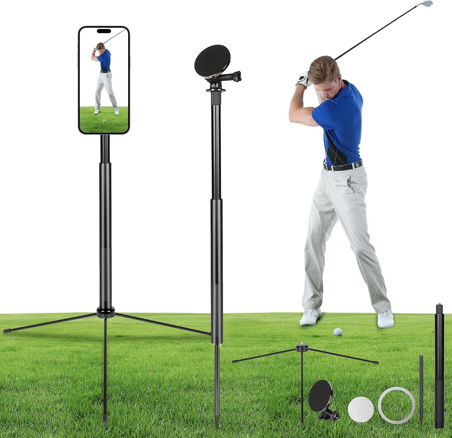 Amazon.com: Golf Tripod & Monopod,Golf Swing Phone Holder,47.6 ...