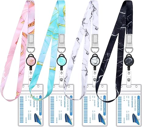 Amazon.com : 4 Pack Cruise Lanyard for Ship Cards Marble Cute Lanyards ...