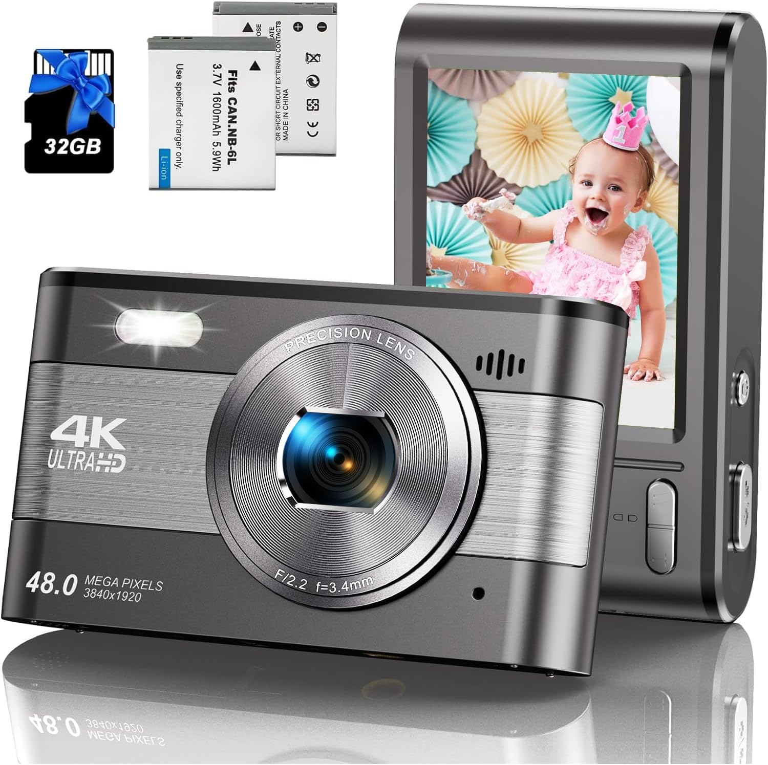 Amazon.com : Weochi 4K Compact Digital Camera for Photography and Video ...