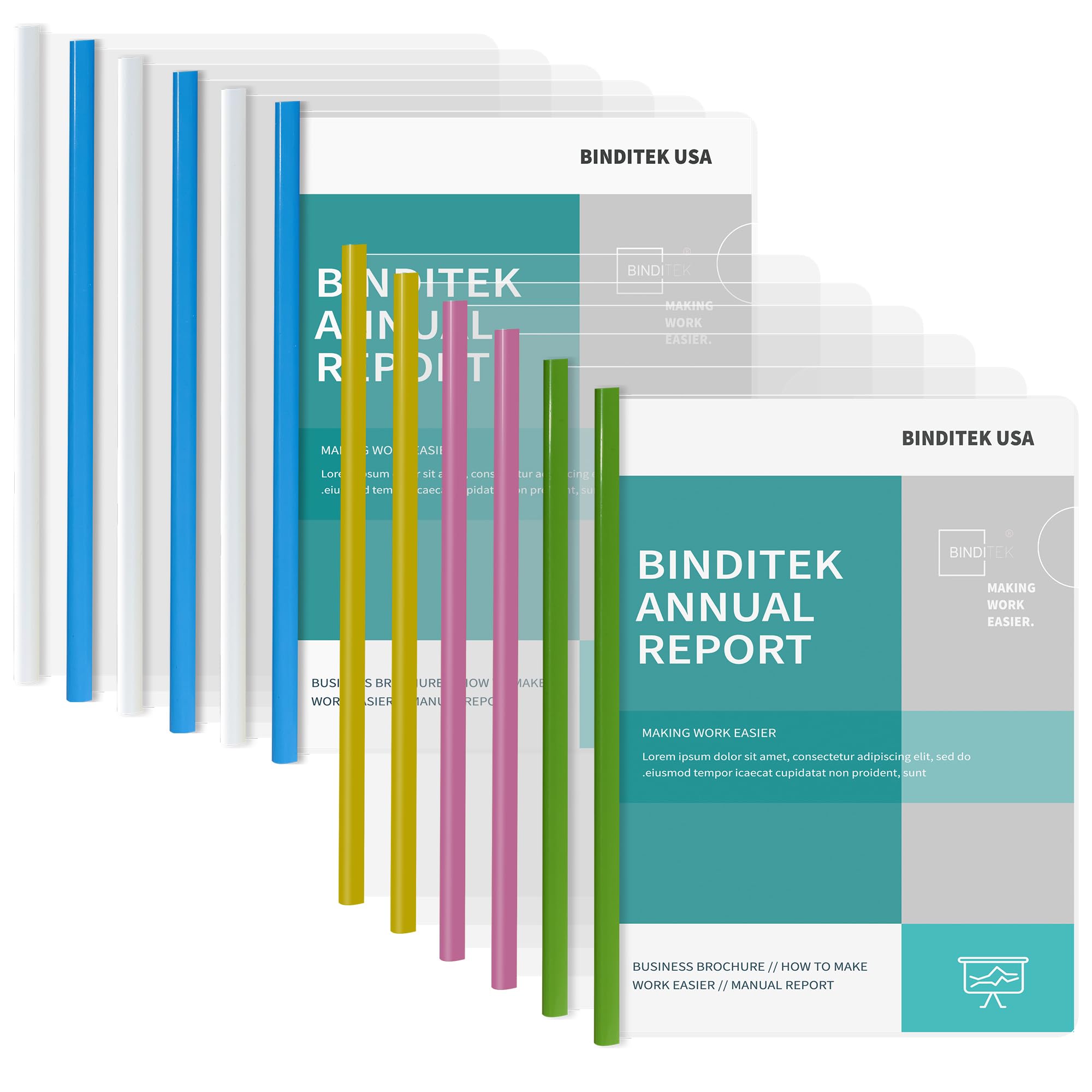 Binditek 12 Pack Report Covers with Sliding Bar, Clear Report Covers ...