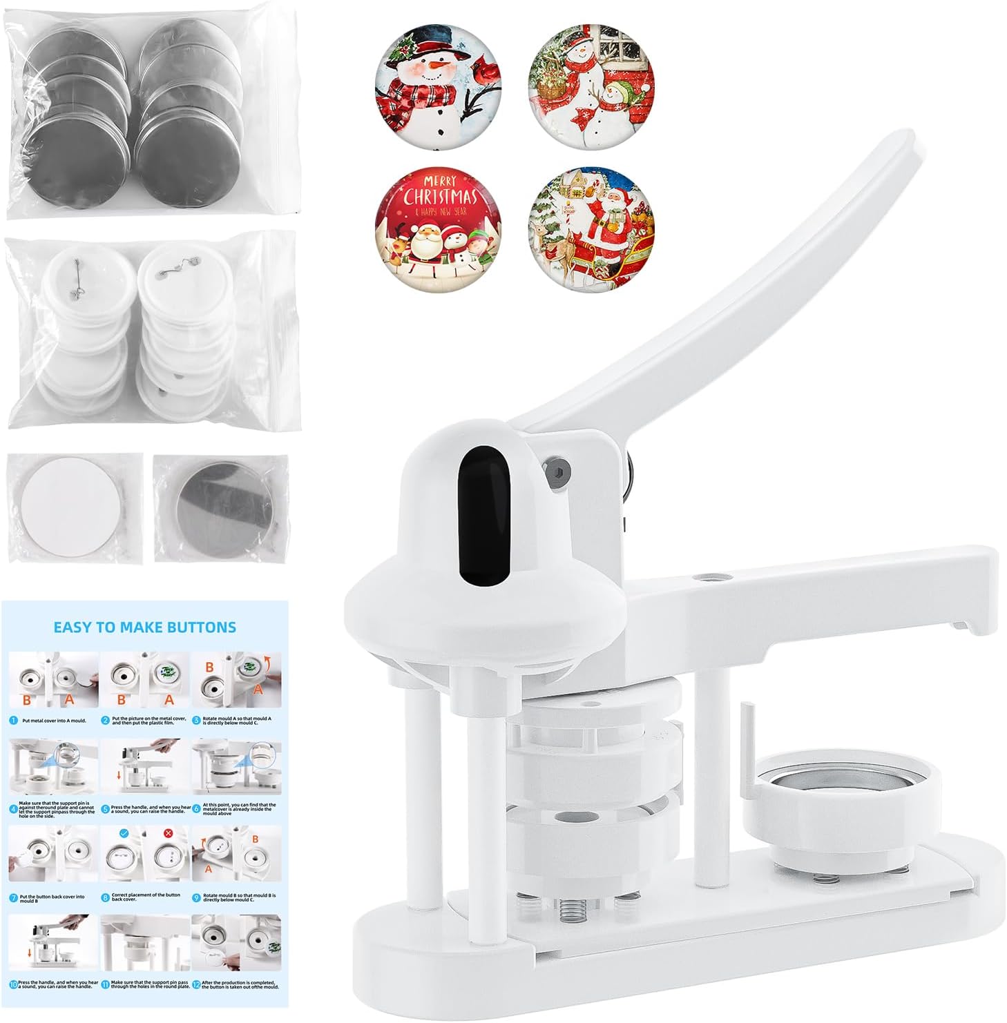 Amazon.com: HOCET Button Maker,58mm(2.25 inch) Pin Maker Machine,Button ...