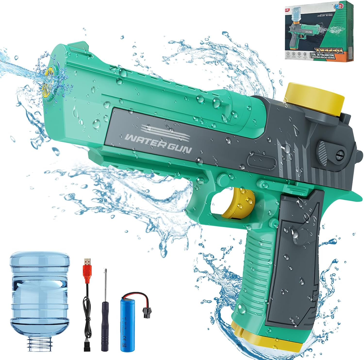 Amazon.com: Electric Water Gun for Kids, Poweful Water Blasters - with Replaceable Large ...