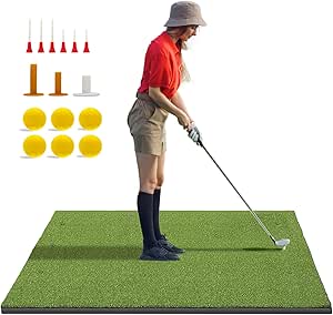 Amazon.com : Golf Hitting Mat,5x4ft Golf Turf Practice Mat, for Indoor and Outdoor Practice, 6 ...