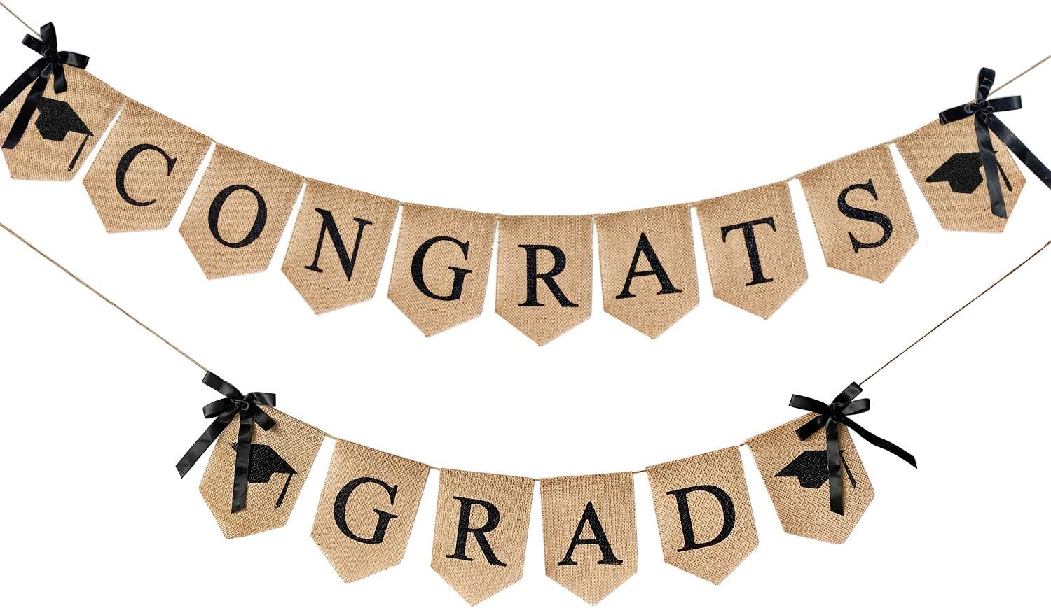 Amazon.com: Burlap Happy Graduation Banner | Rustic Vintage Graduation ...