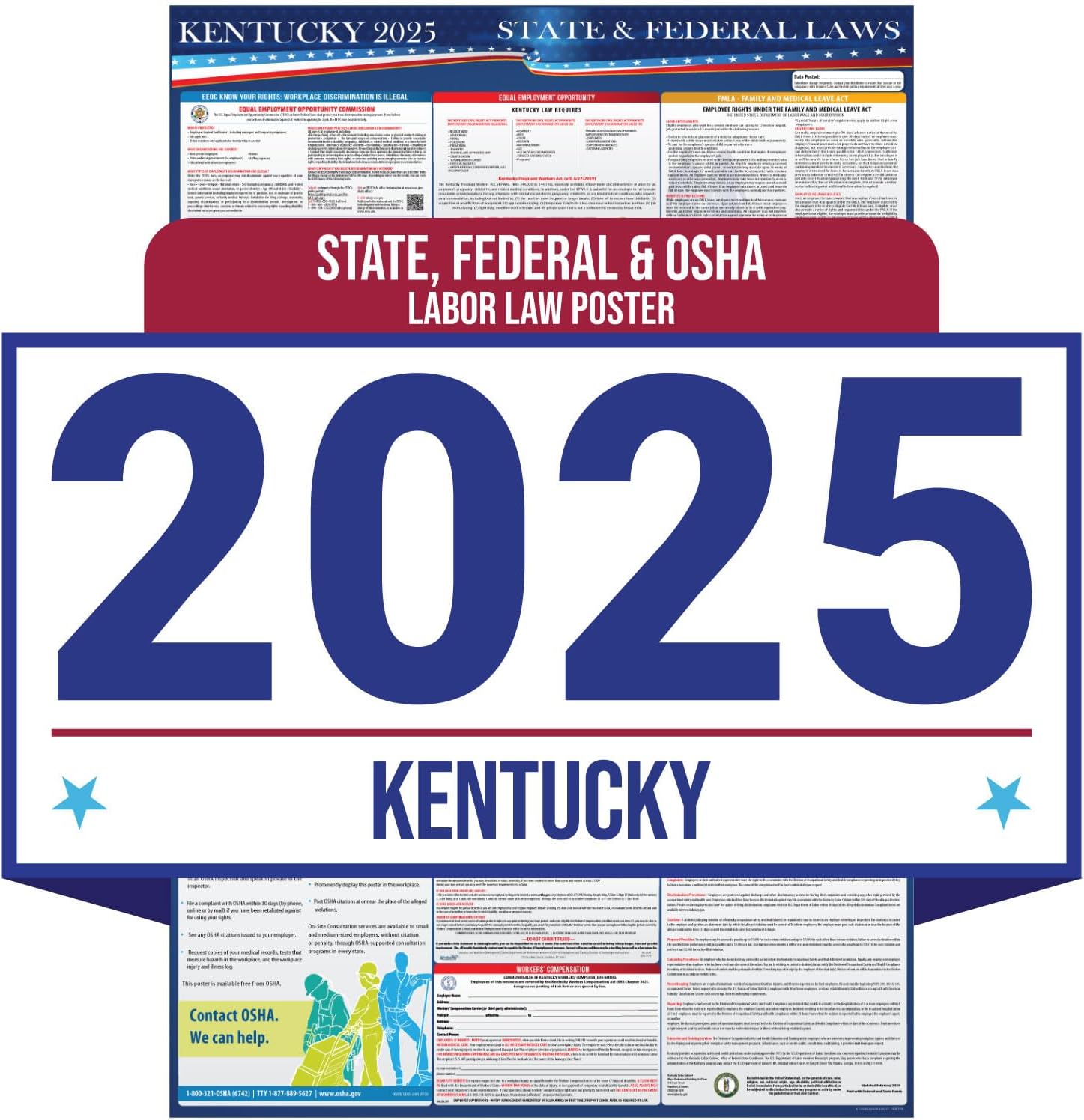 Amazon.com: 2025 Kentucky State and Federal Labor Law Poster - OSHA ...
