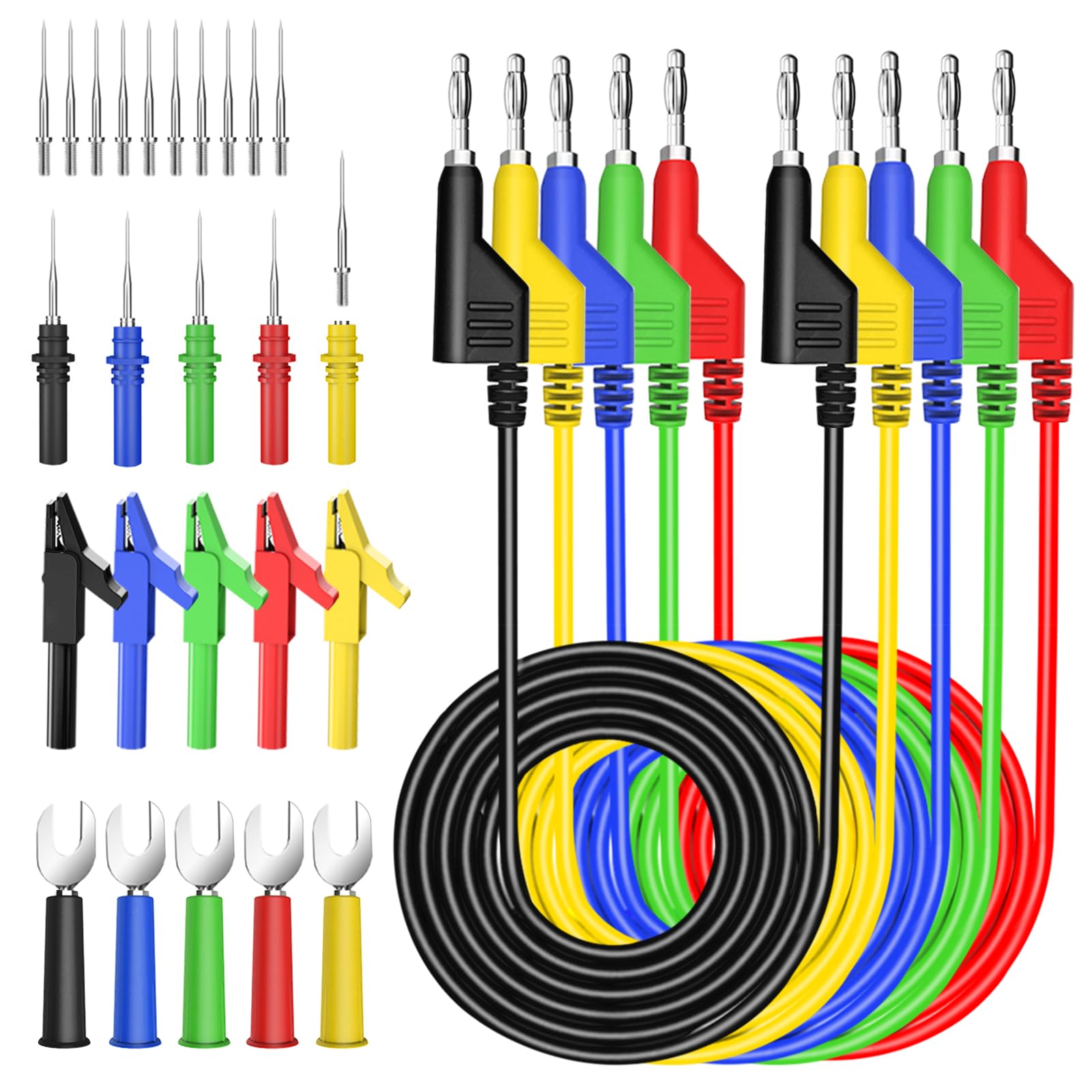 Snapklik.com : Col-Pary 4mm Banana Plug Test Lead Wire Cables,30PCS ...