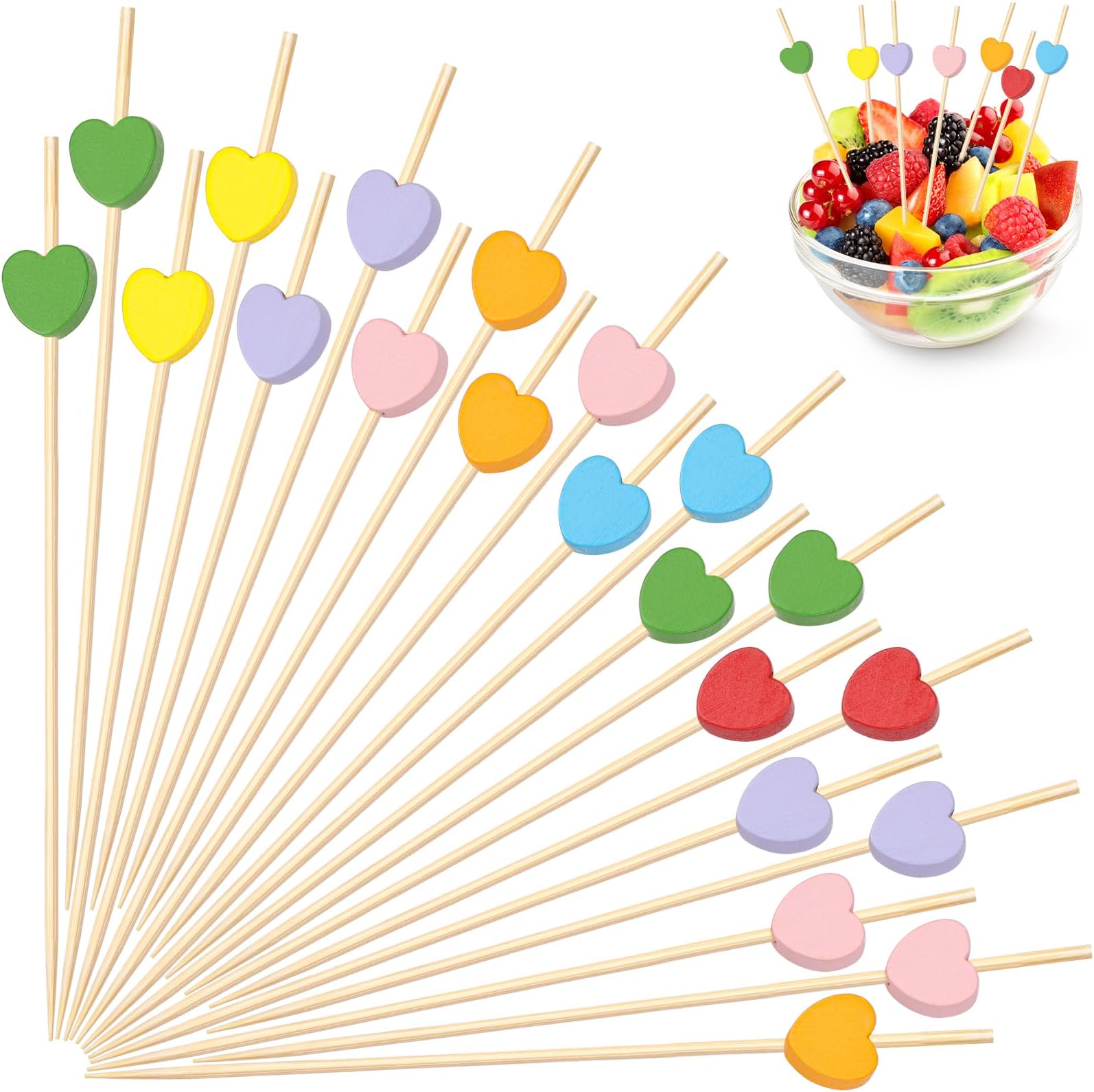 Amazon.com | KIMOBER 200Pcs Valentine's Day Cocktail Picks,4.7 Inch Red ...