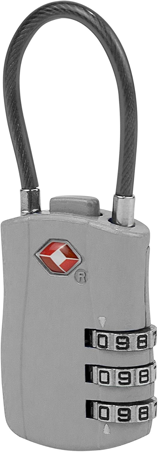 Amazon.com | Travelon TSA Accepted Luggage Cable Lock, Silver, One Size ...