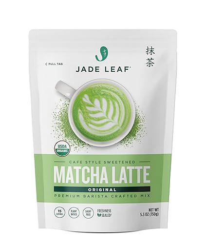 Amazon.com: Jade Leaf Matcha Organic Café Style Sweetened Matcha Latte ...