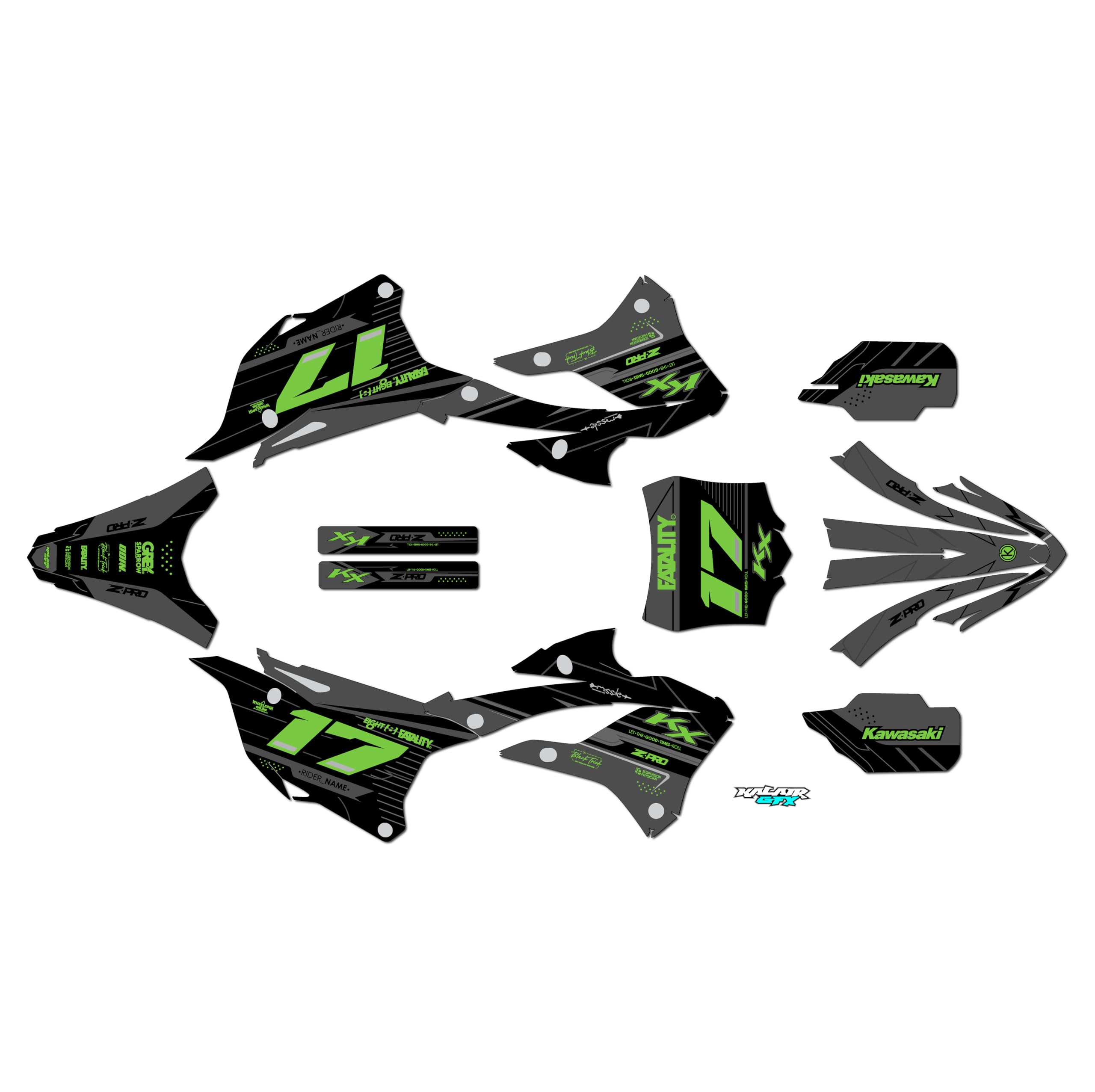 Amazon.com: Kalair GFX Graphics Kit for Kawasaki KX85 KX112 (2022 ...