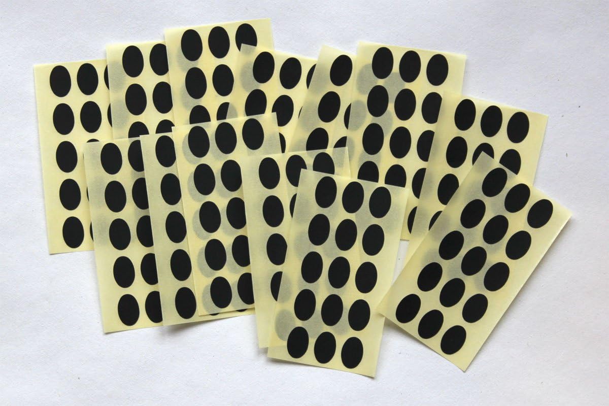 Amazon.com : 150 Black Oval Stickers - Sticky Coloured Self Adhesive ...