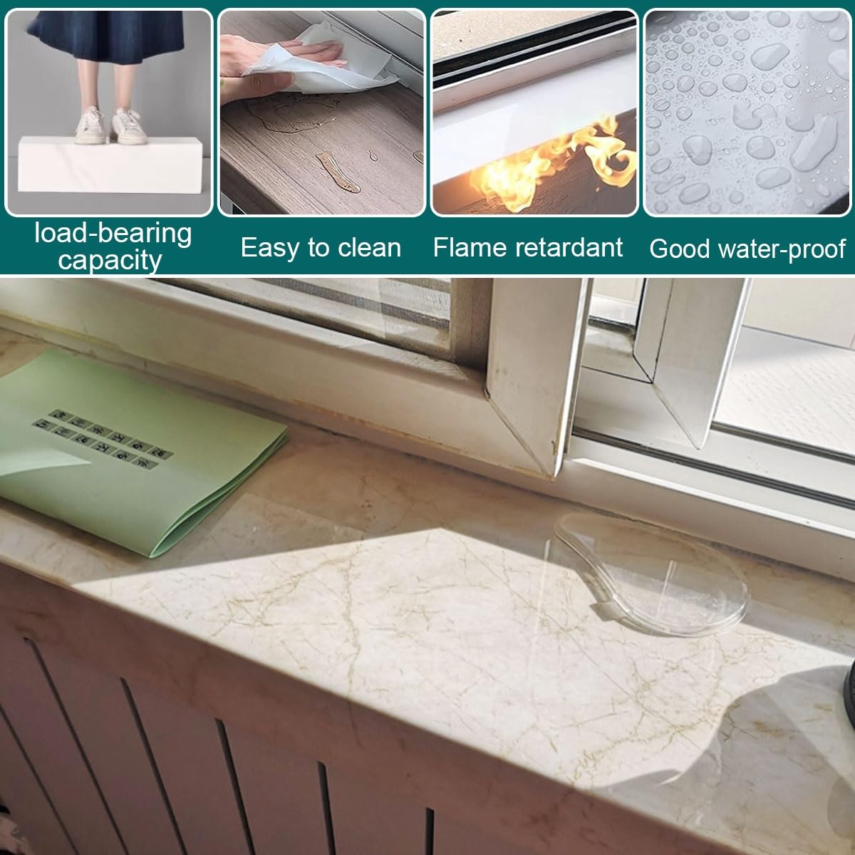Snapklik.com : Moisture Resistant Window Sill Ledge Cover, Window Sill ...