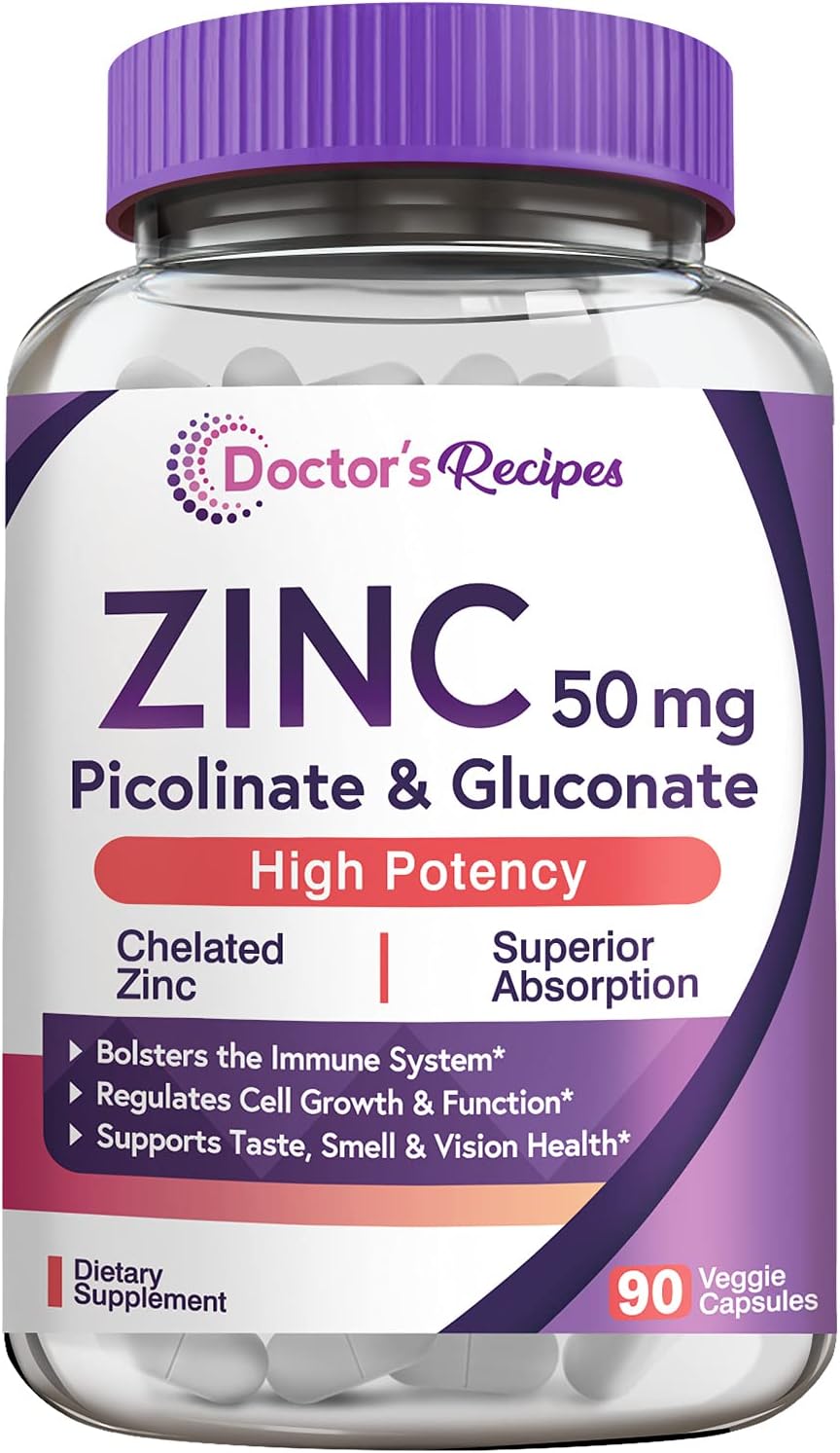Amazon.com: Doctor’s Recipes Zinc Capsules 50 mg from Highly Absorbable ...