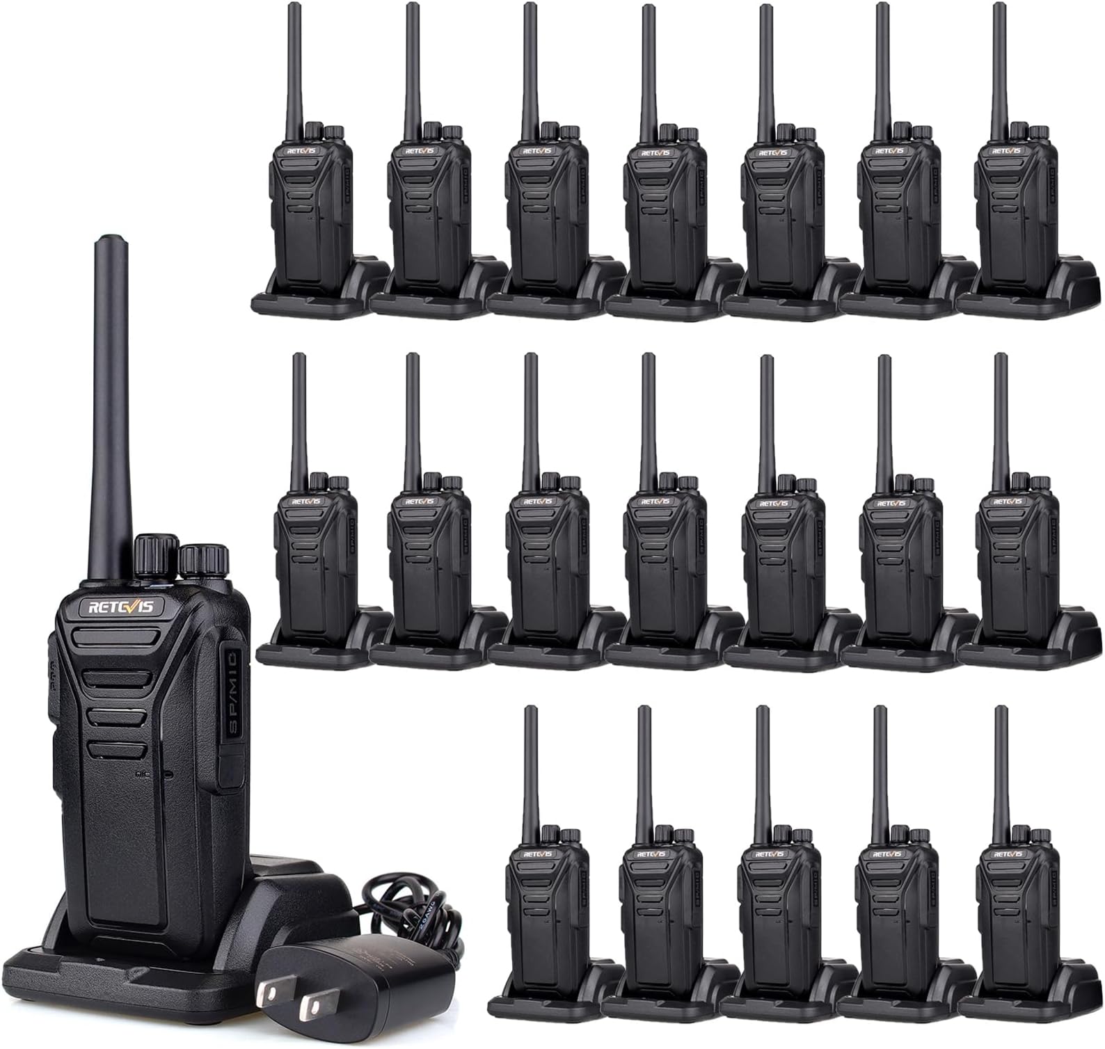 Retevis RT27 Walkie Talkies Rechargeable Security 2 Way Radio 22CH VOX ...