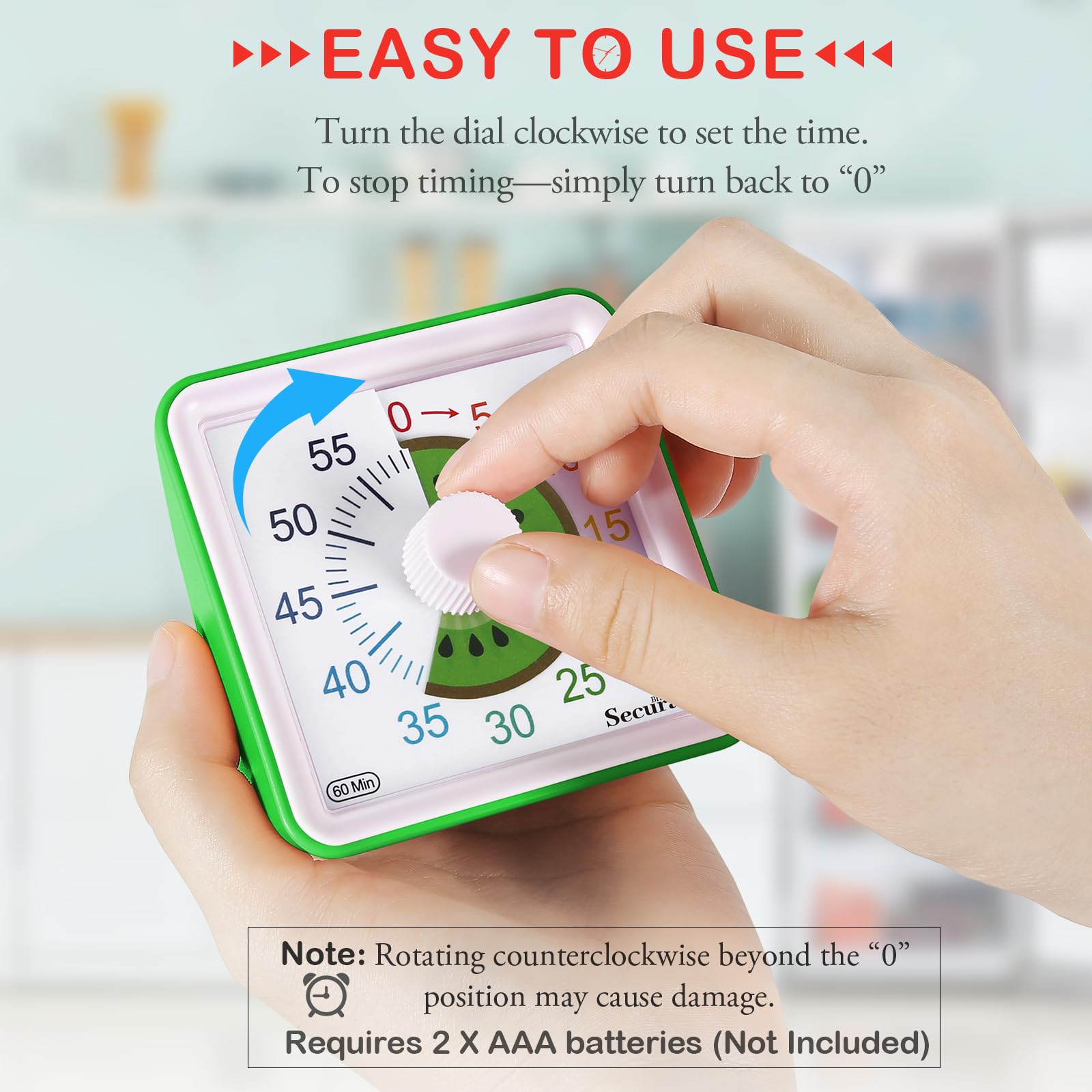 Secura Brands 60-Minute Visual Timer, Timer for Kids, Classroom Timer ...