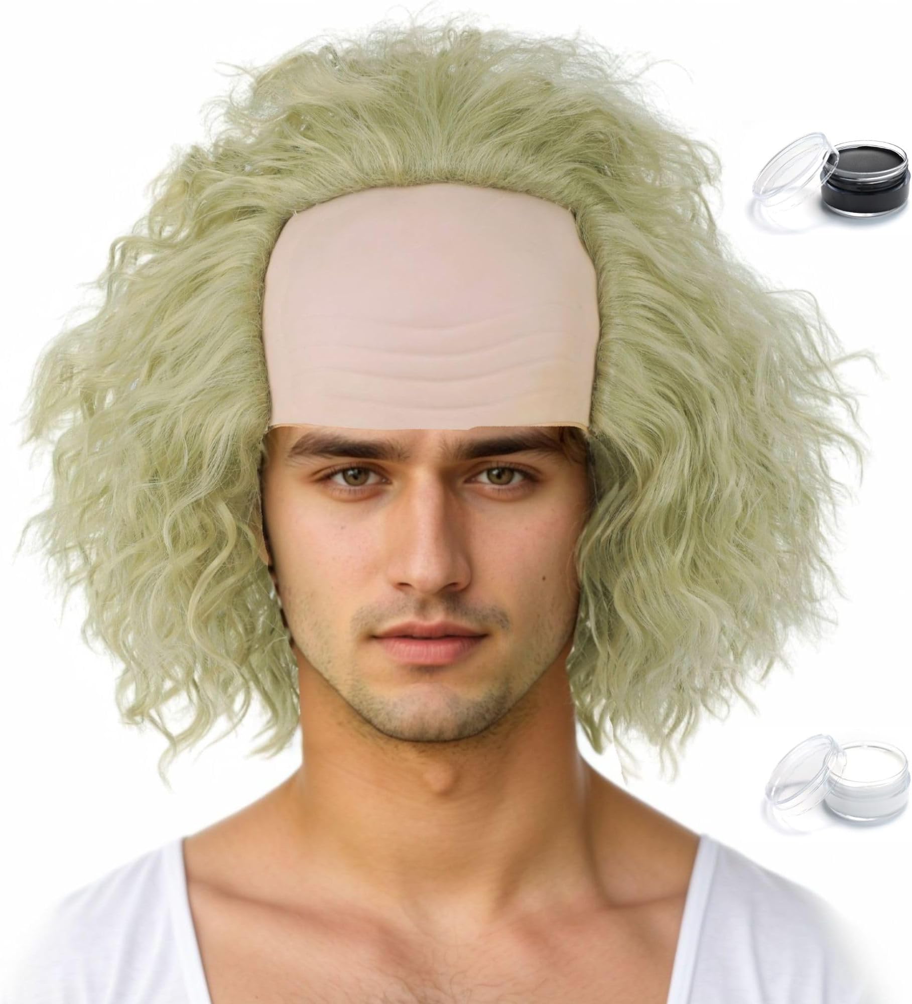 Amazon.com: Miss U Hair Men Short Messy Green Wig with Spiky Strands ...