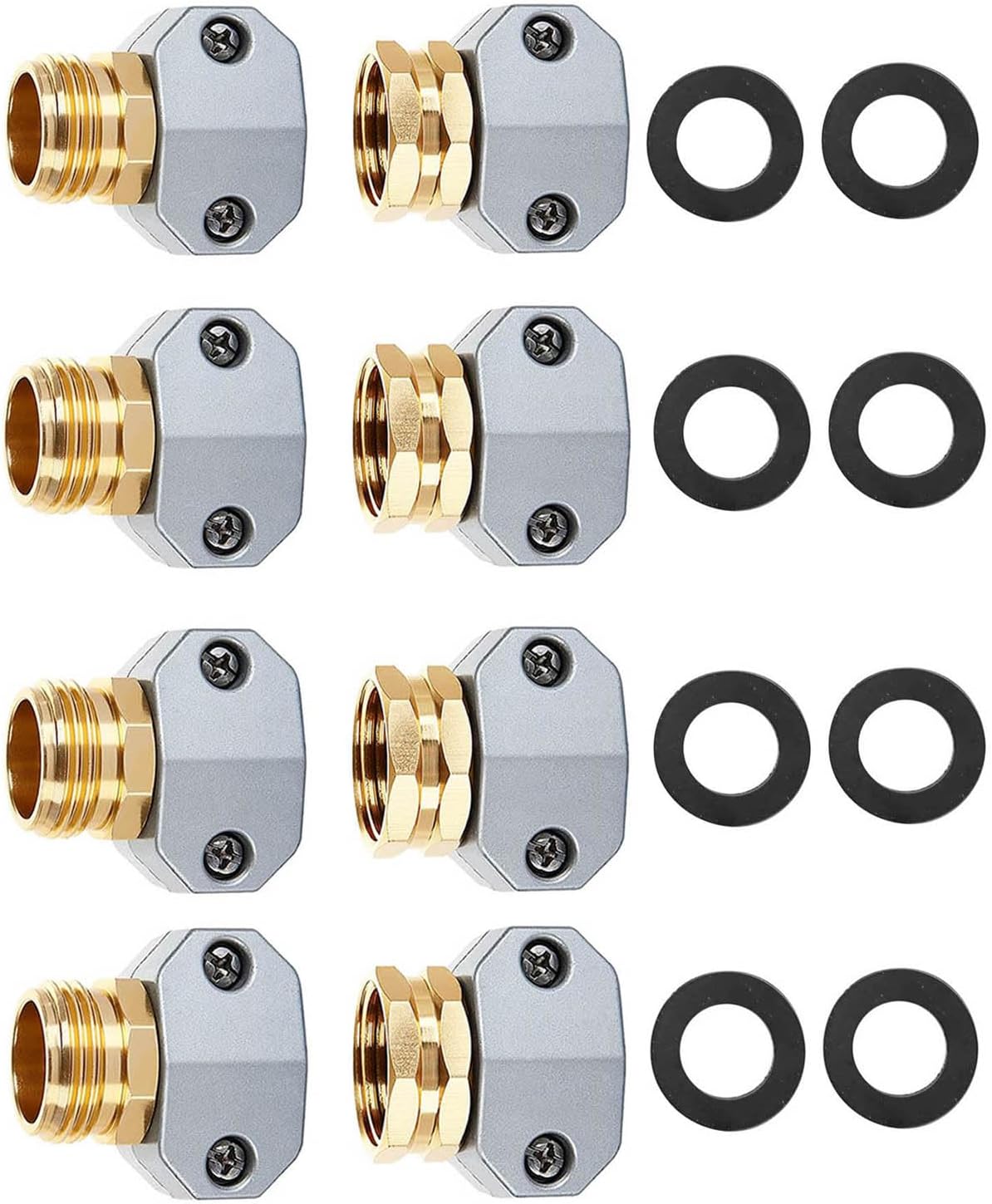 Amazon.com : BoArt Garden Hose Repair Connector Fitting 4 Sets ...
