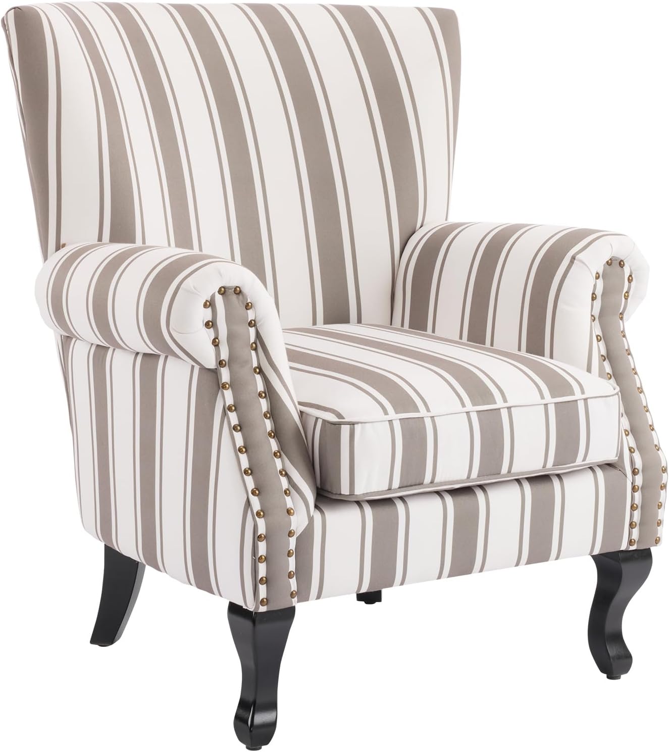 Retro Accent Chair, Wingback Tartan Armchair Soft Padded, Retro Check ...