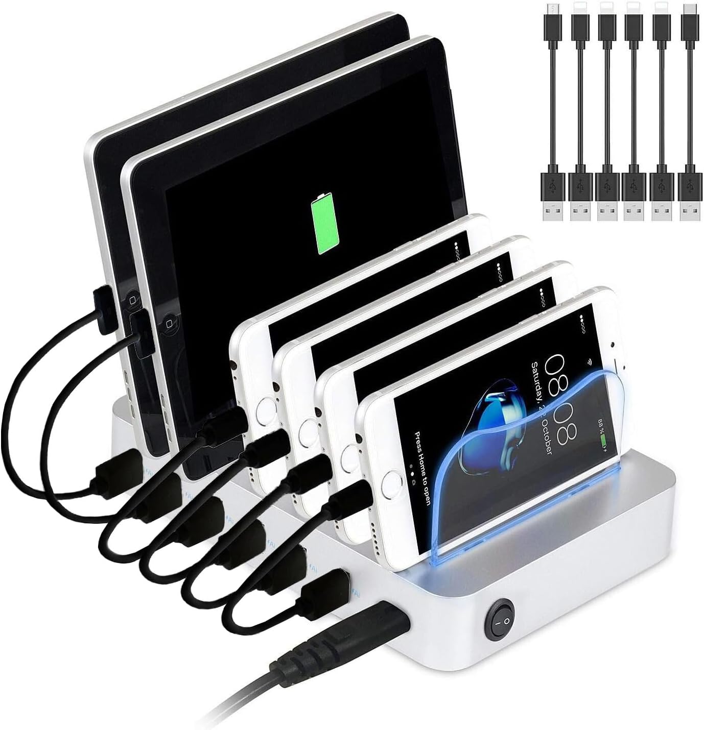 PRITEK Charging Station Dock & Organizer Compatible with Cellphone ...