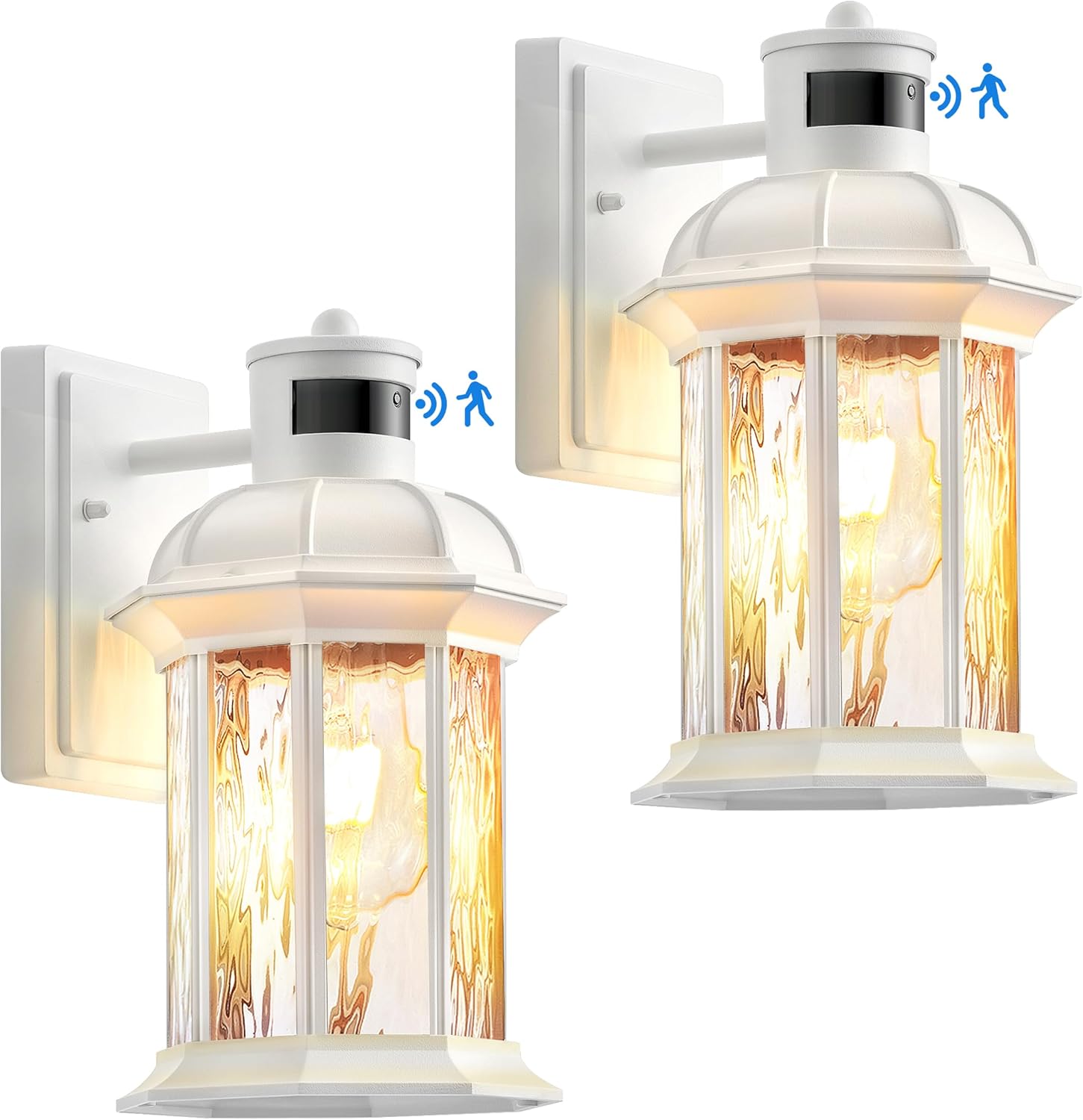 VIANIS 2-Pack Motion Sensor Outdoor Lights for House, White Garage ...