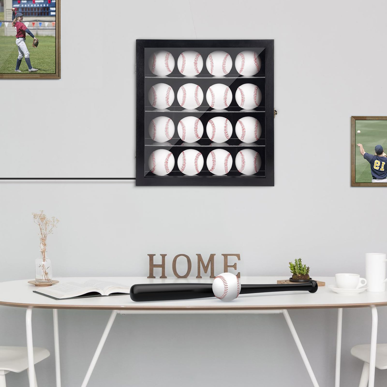 LuxRound Baseball Display Case with LED Light Up Clear Acrylic Baseball ...
