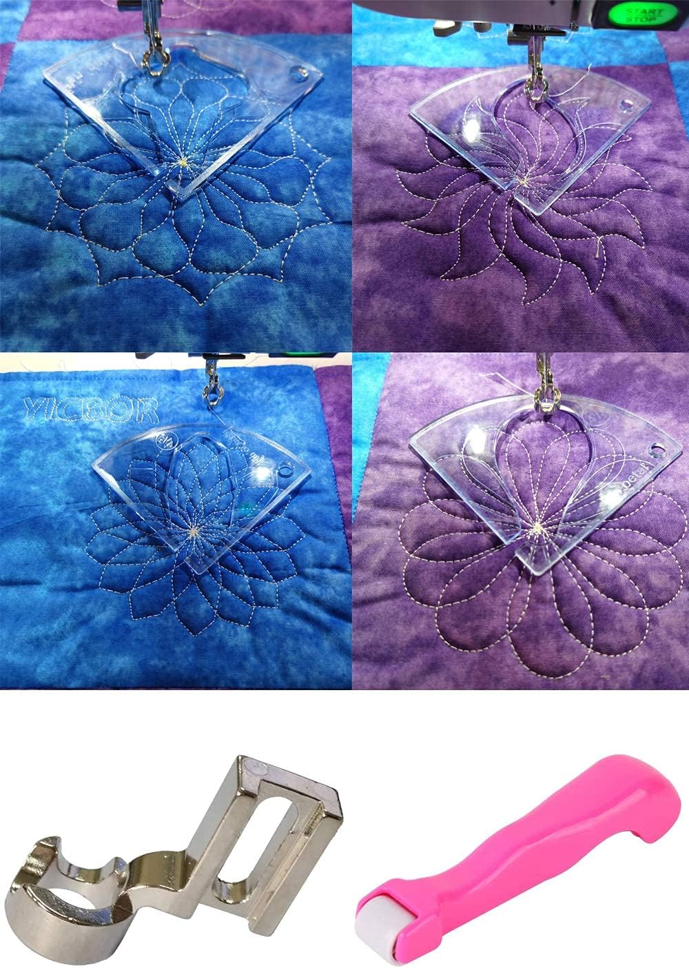 Free Motion Quilting Rulers and Templates Set, Incuding 4pcs Rulers ...