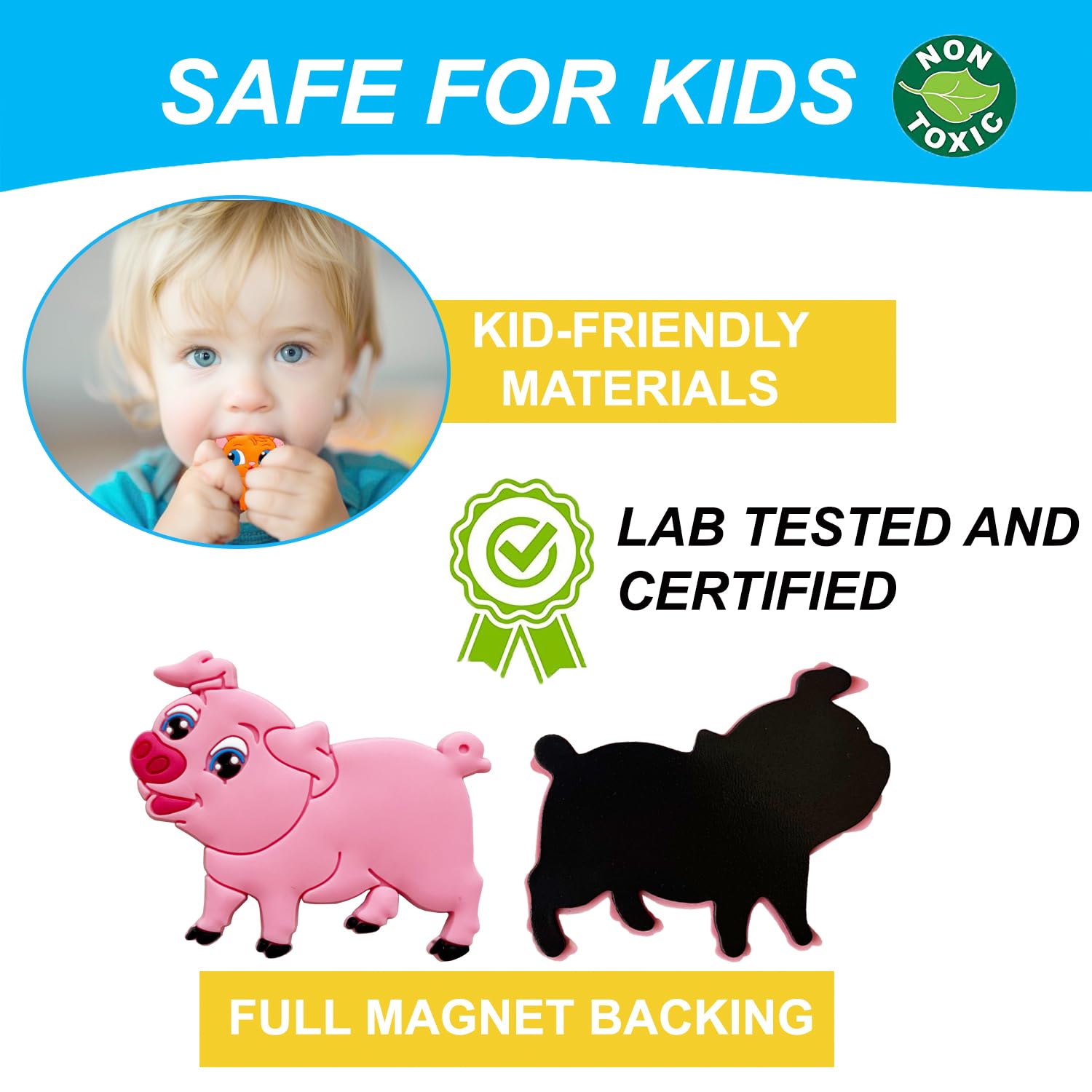 Snapklik.com : Refrigerator Magnets For Toddlers Farm Animals - Big ...