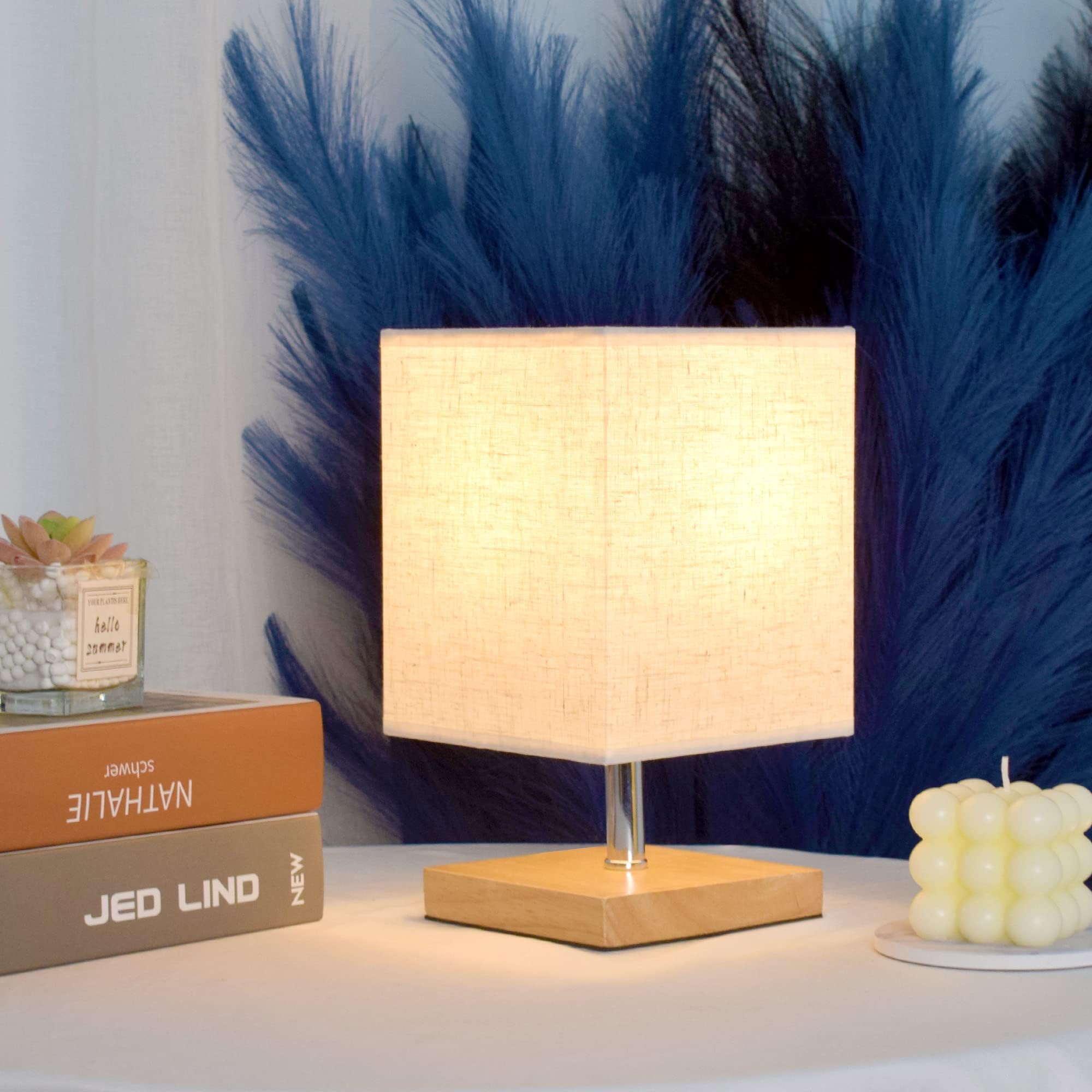 YKCGG Small Table Lamp,Bedside Table Lamp,Wooden Bedside Lamp Simple ...