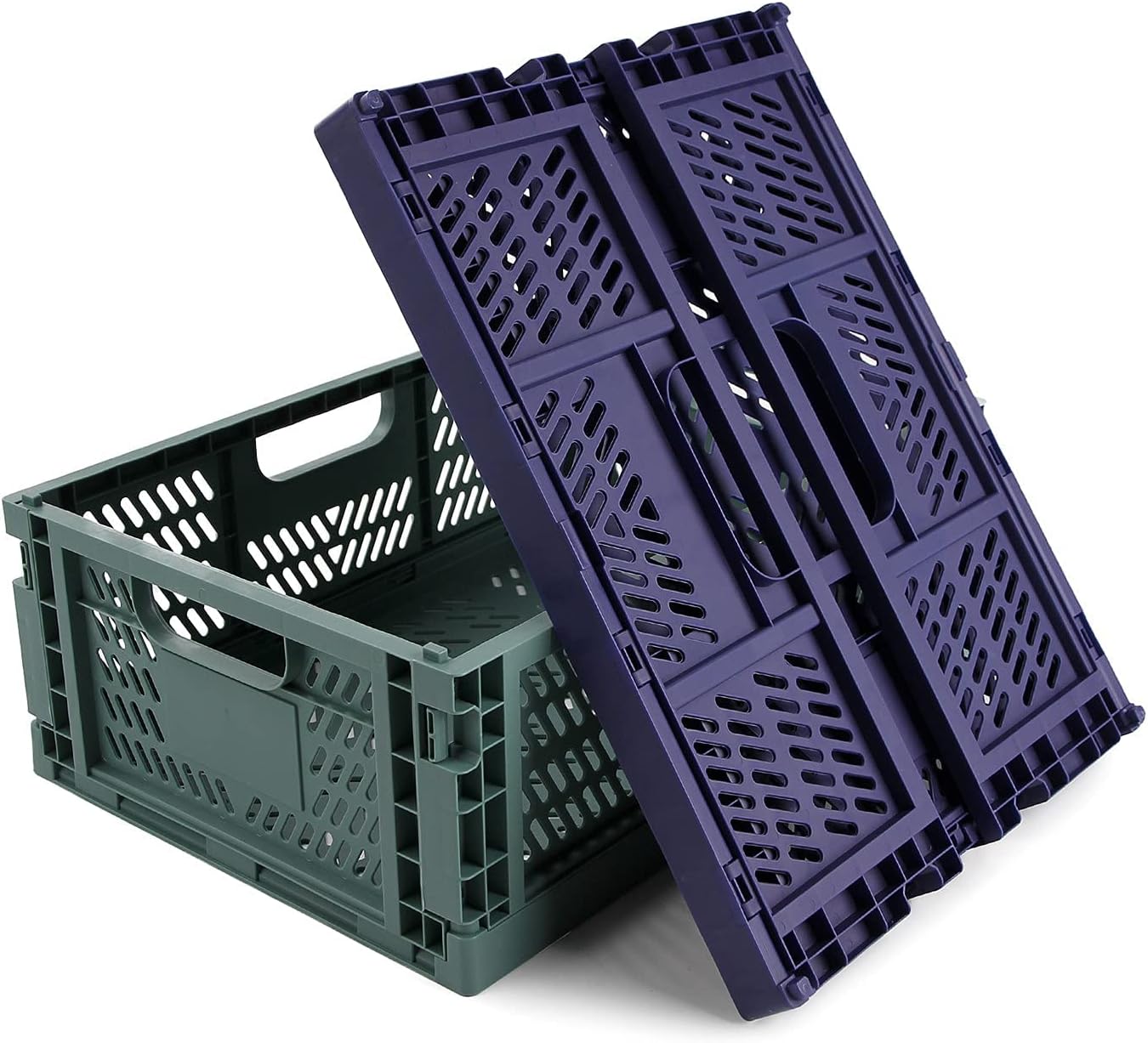 Bblina 30 Liters Collapsible Storage Crates, Plastic Foldable Basket ...