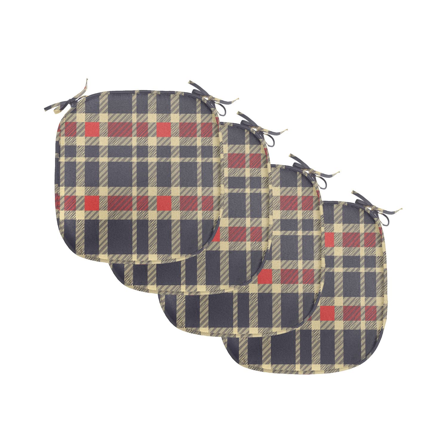 Amazon.com: Lunarable Retro Chair Seating Cushion Set of 4, Geometric ...
