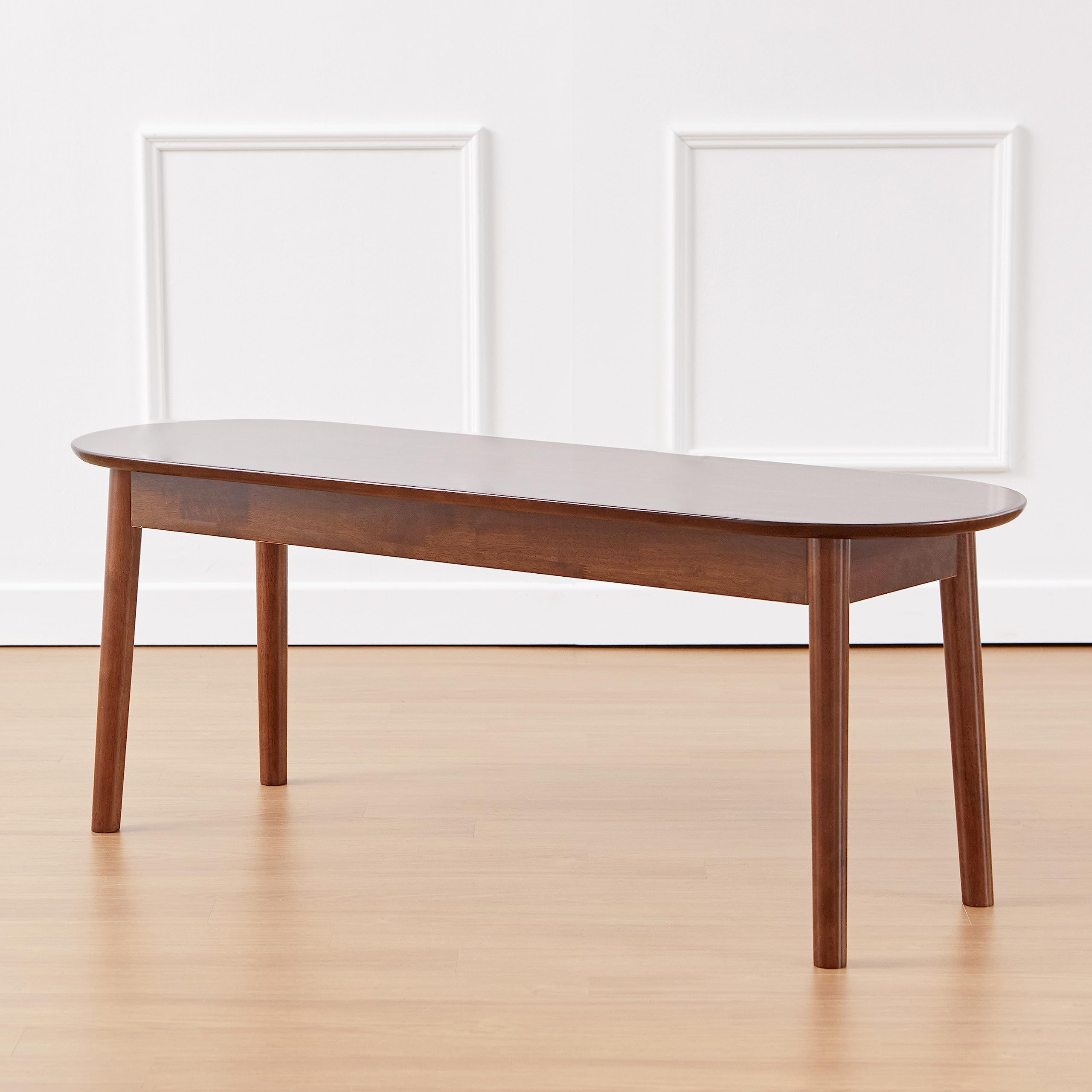 Amazon.com - Livinia Aslan 47" Malaysian Oak Round Wooden Dining Bench ...