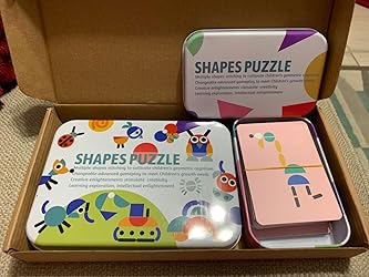 Amazon.com: Coogam Wooden Pattern Blocks - Tangram Shape Puzzle Set ...